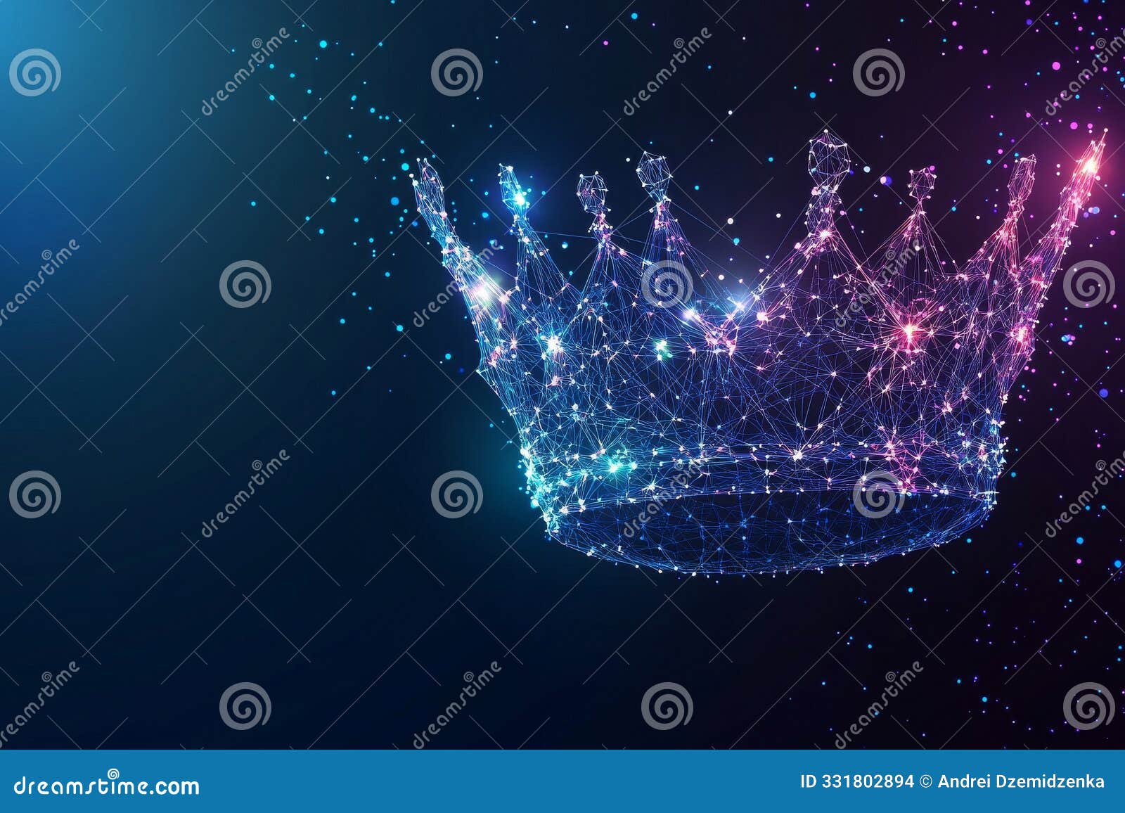 Crown Modern Wireframe Concept with Points, Lines, and Shapes ...