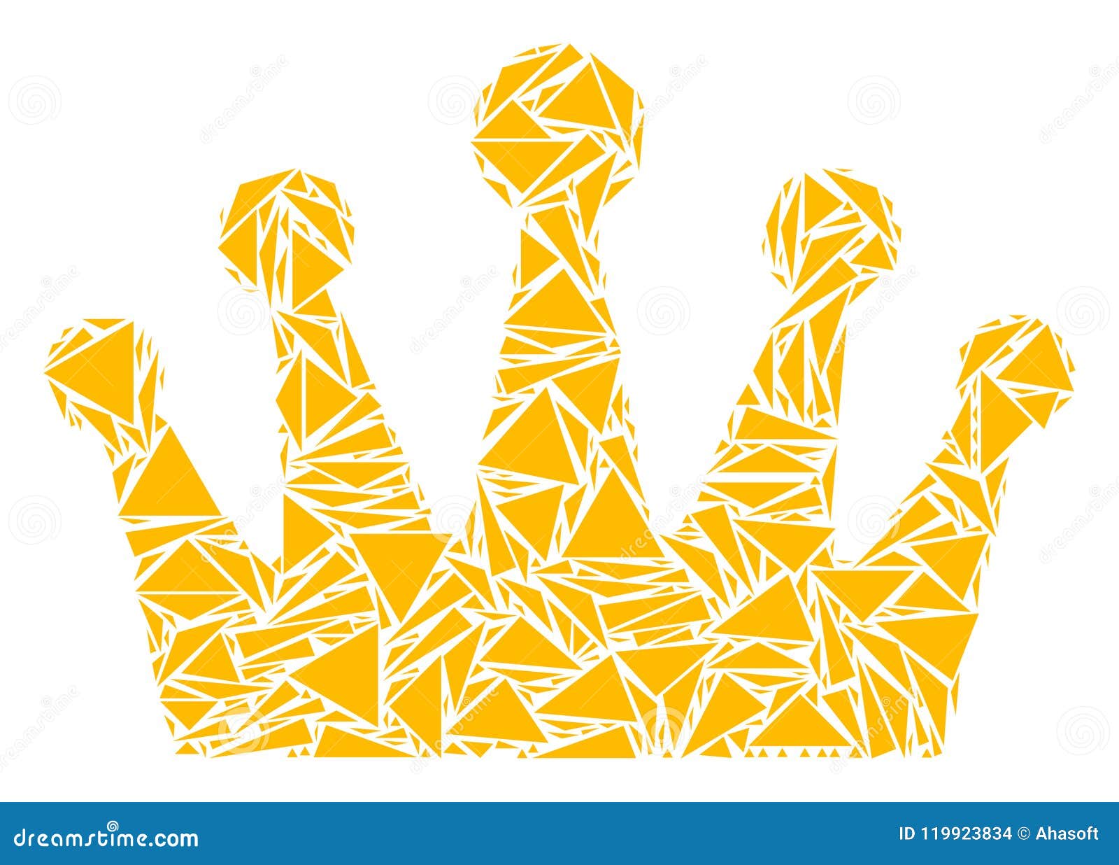Crown Mosaic of Triangles stock vector. Illustration of majestic ...