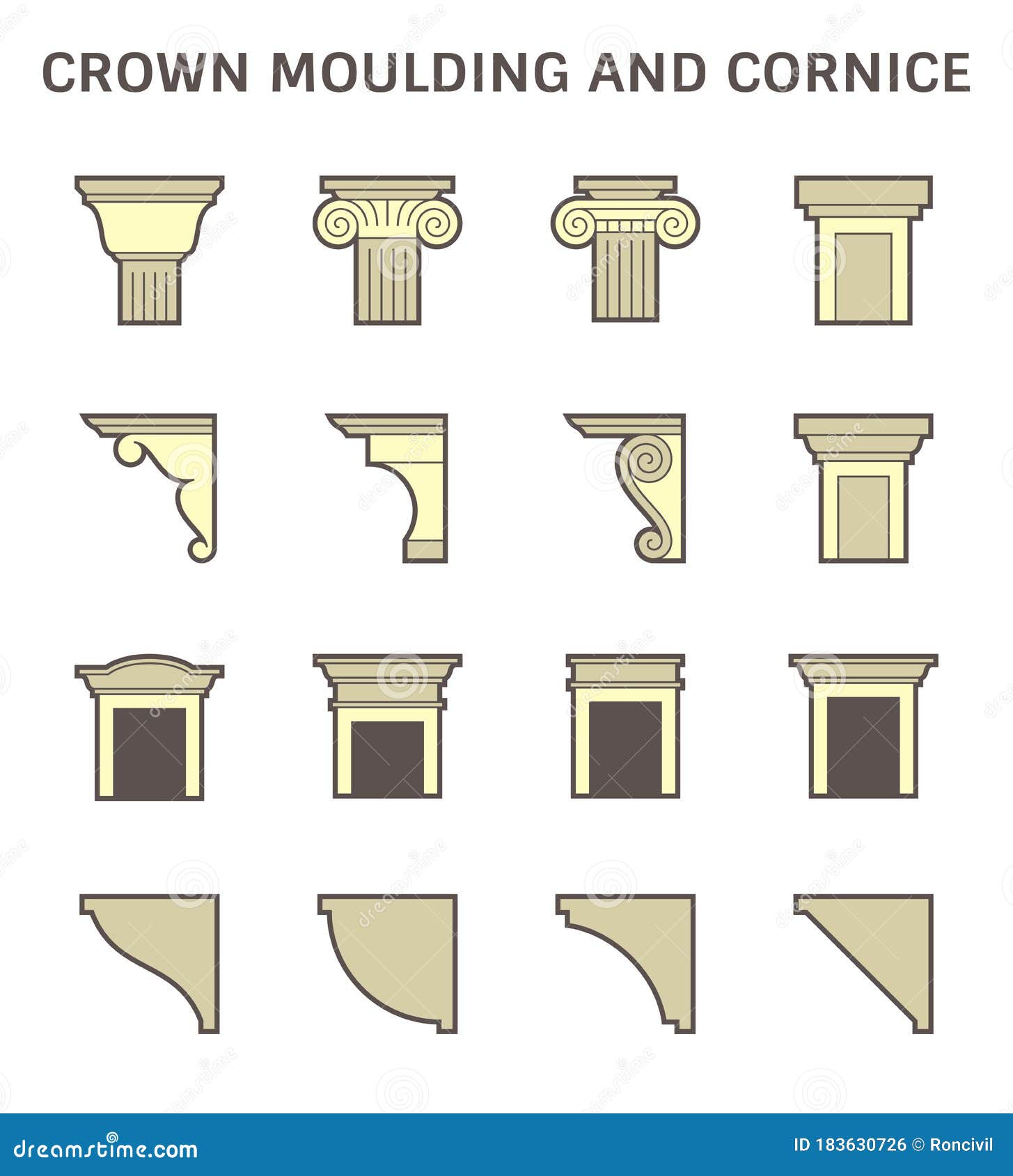 Crown moulding icon stock vector. Illustration of line - 183630726