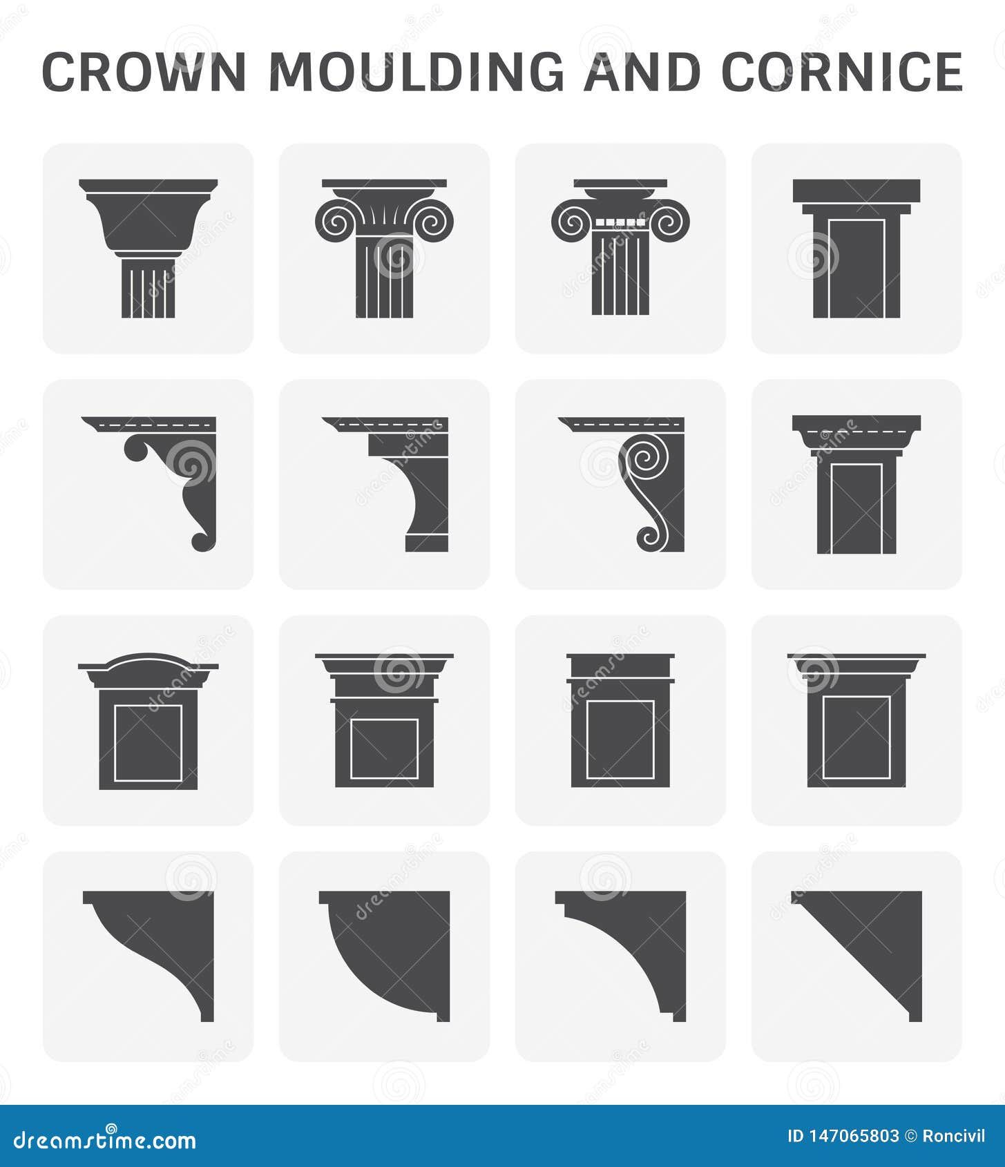 Crown moulding cornice stock vector. Illustration of architectural ...