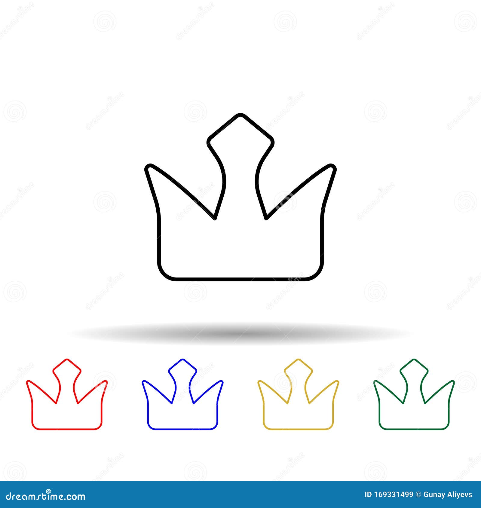 Crown Multi Color Style Icon. Simple Thin Line, Outline Vector of Web ...