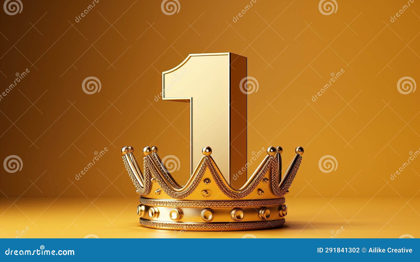 Crown with Number One on Orange Background Stock Illustration ...