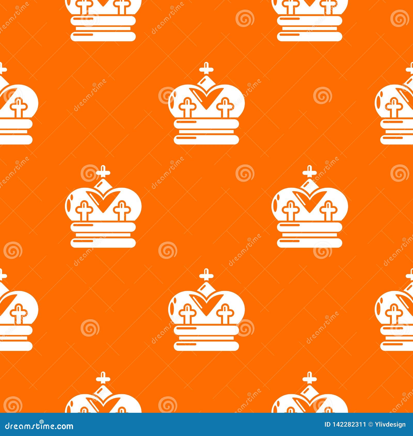 Crown Pattern Vector Orange Stock Vector - Illustration of emblem ...