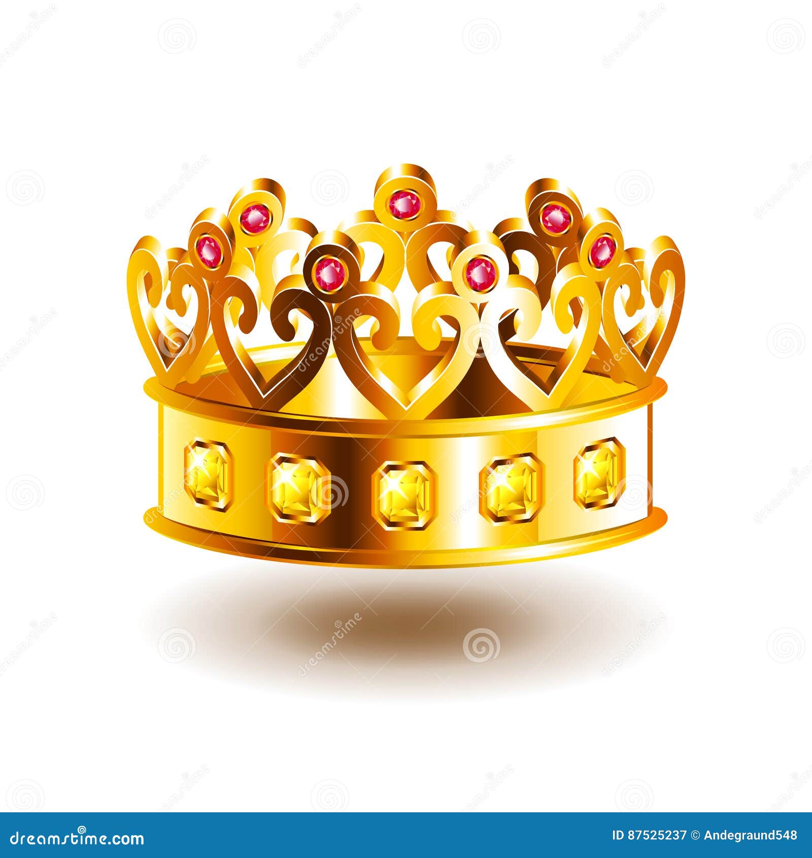Crown with Patterns Isolated on White Vector Stock Vector ...