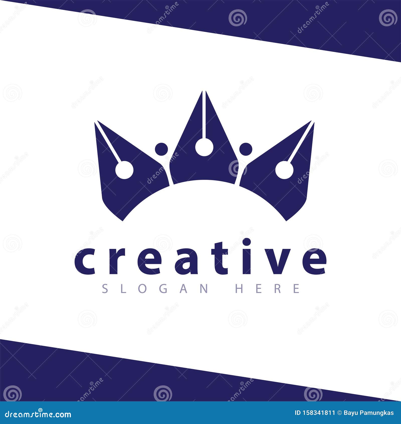 Crown Pen Logo Vector Template Stock Vector - Illustration of insignia ...