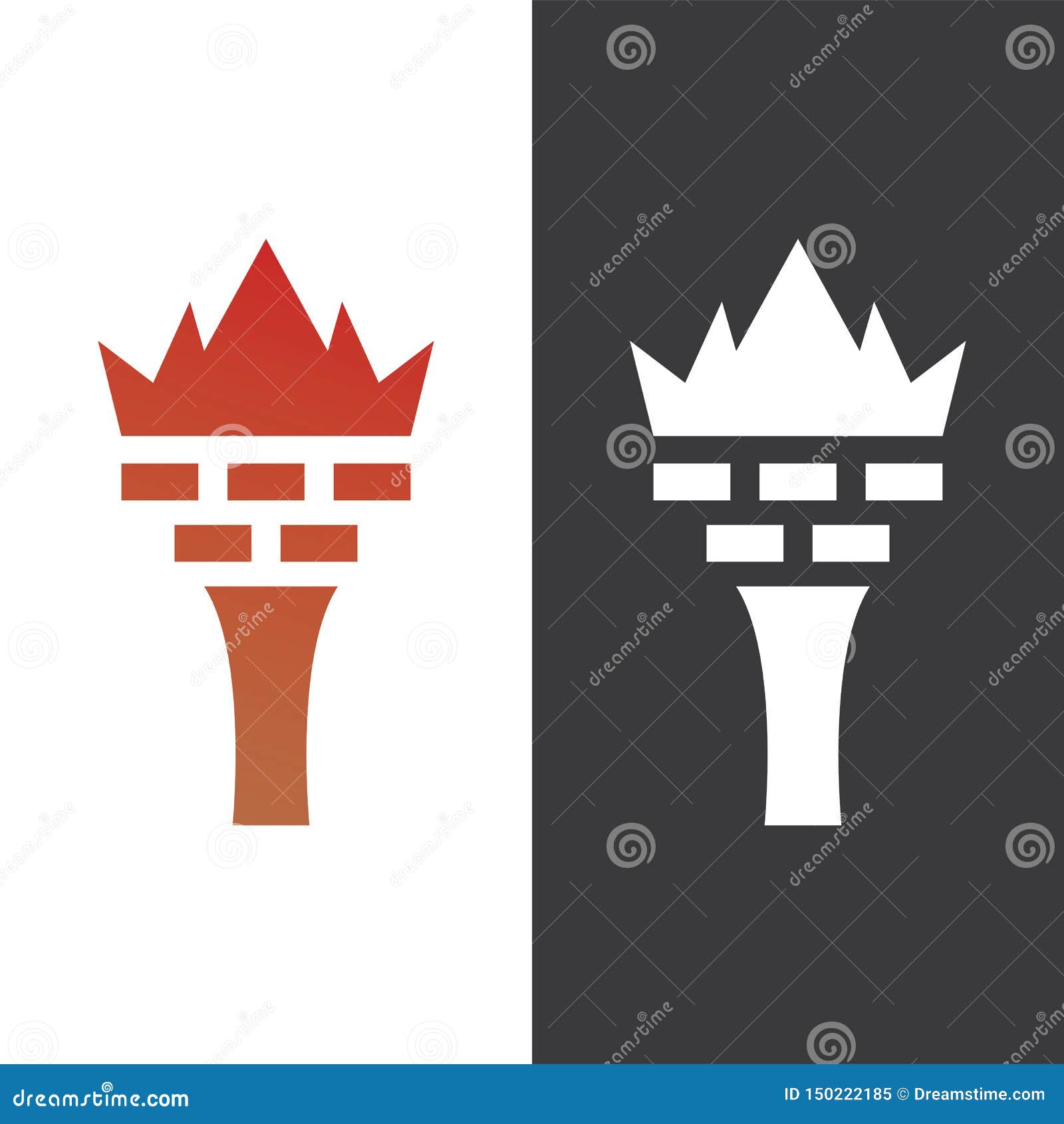 Crown Pillar Brick Logo Vector Stock Vector - Illustration of ancient ...
