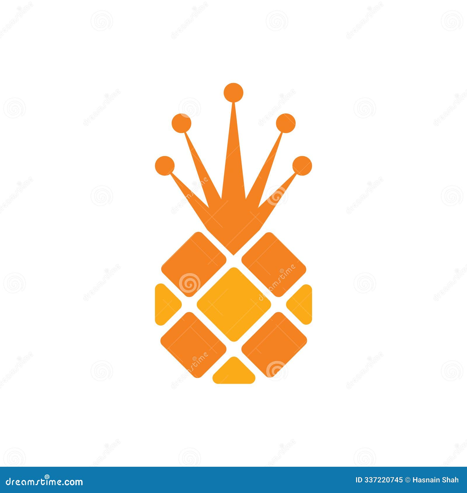 Crown Pineapple Logo Vector. Pineapple Fruit with Crown Logo Concept Stock Illustration ...