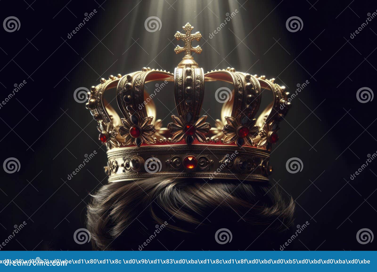 The Crown is Placed on the Head Closeup, Coronation on a Black ...