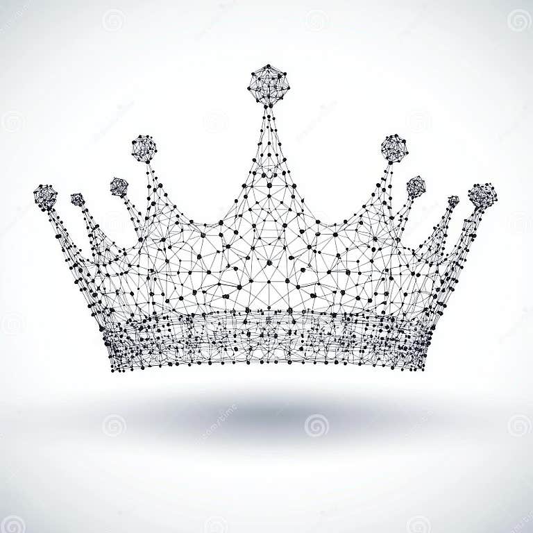 The Crown Polygon is Abstract, Shaped Like a Triangle with a Light ...