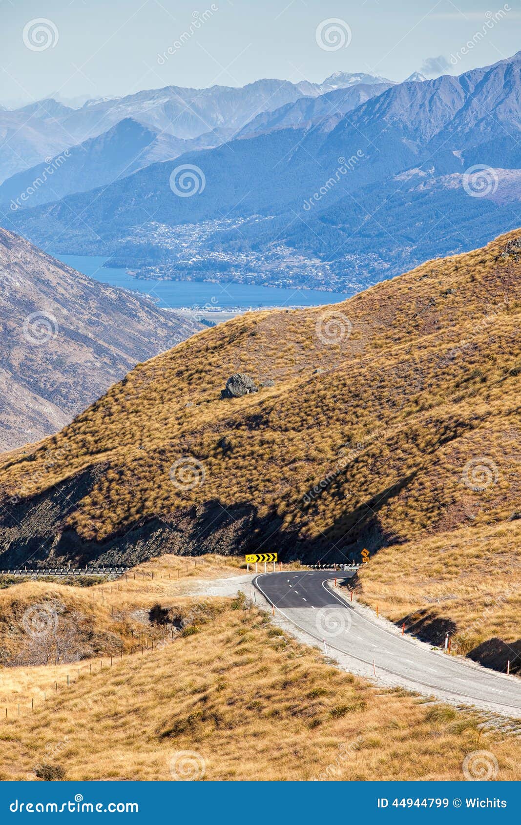 Crown range road stock image. Image of crown, queenstown - 44944799