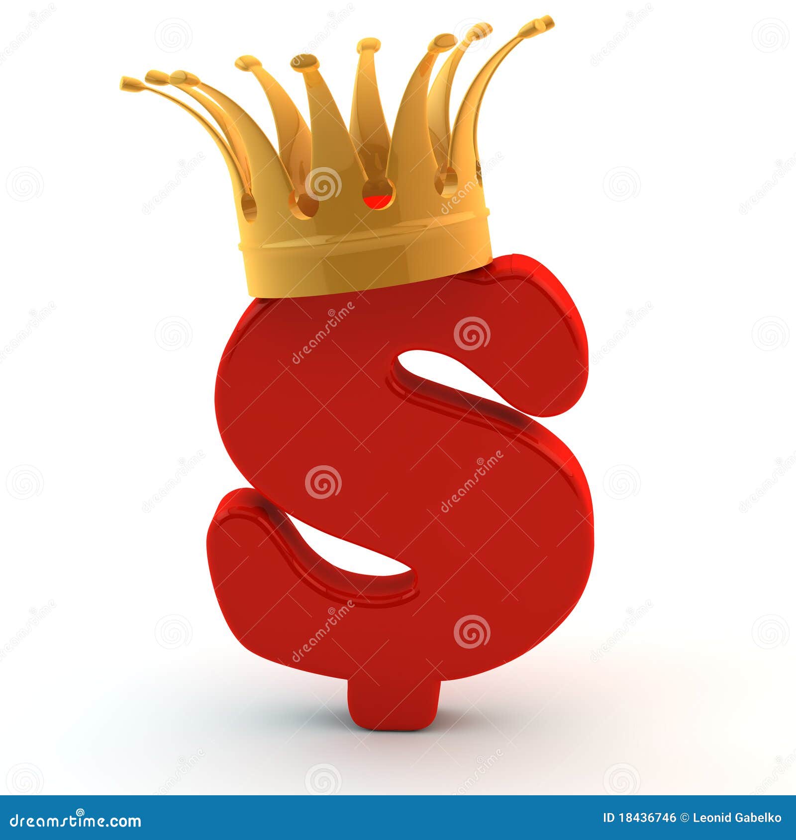 Crown on Red Dollar Sign(5) Stock Illustration - Illustration of golden ...