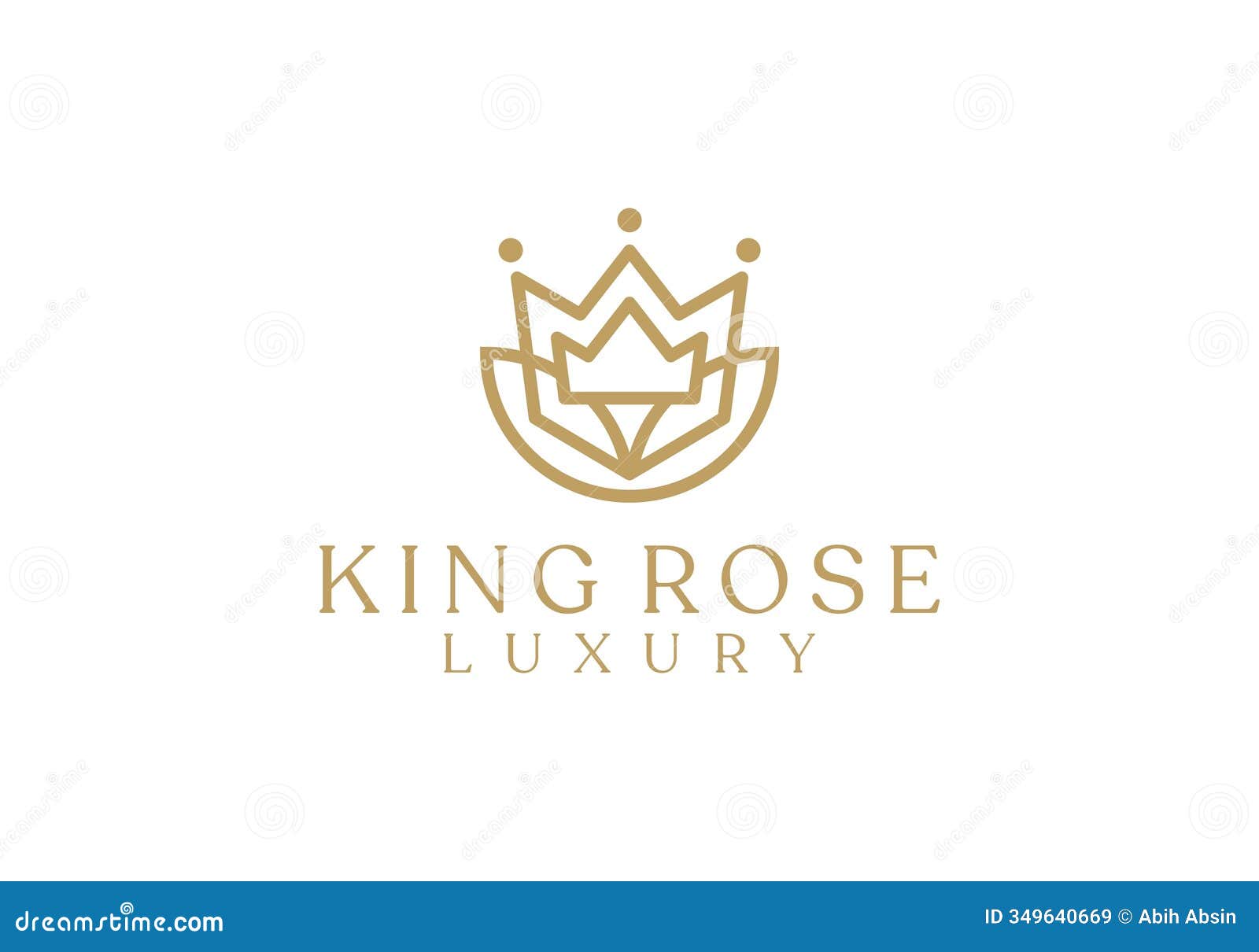 Crown with Rose Simple Creative Logo Design Vector Stock Illustration ...