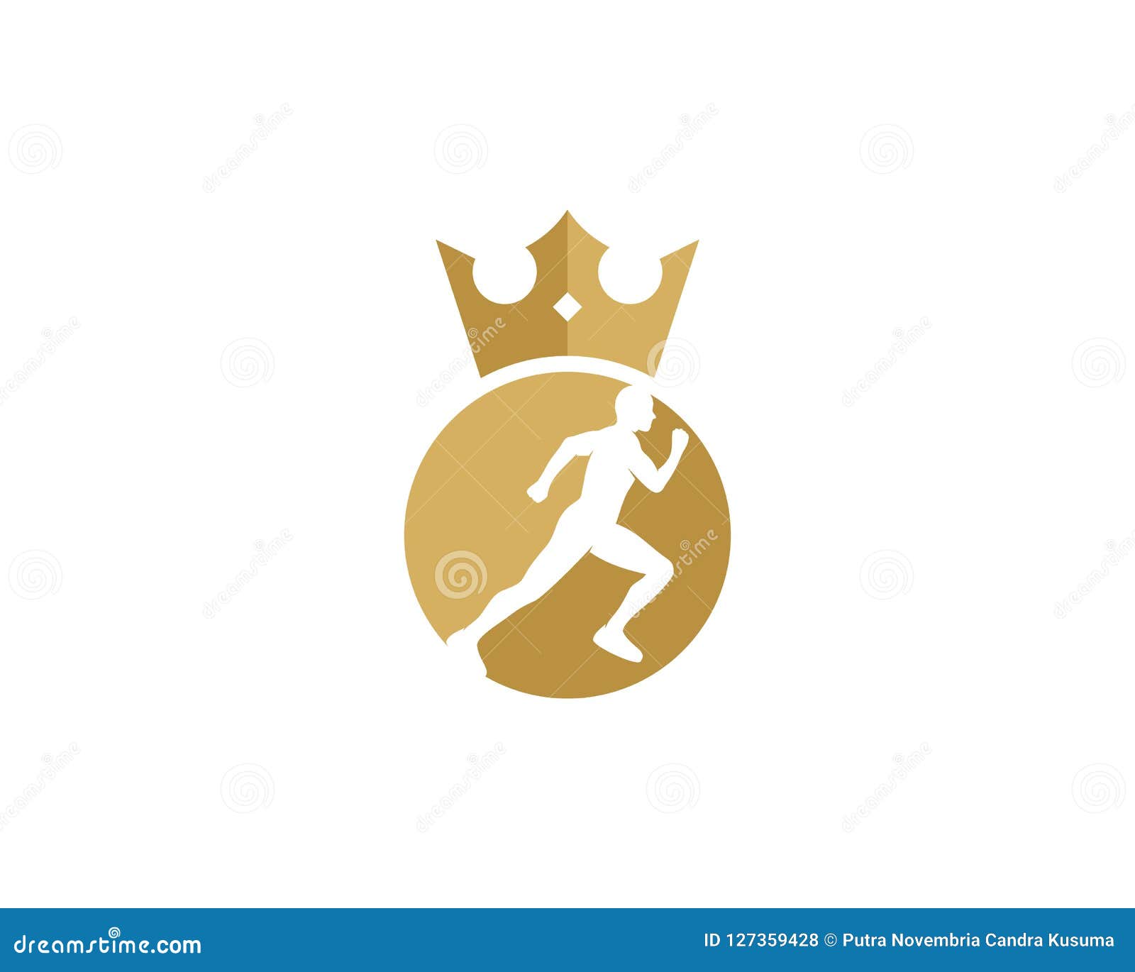 Crown Run Logo Icon Design stock vector. Illustration of athlete ...