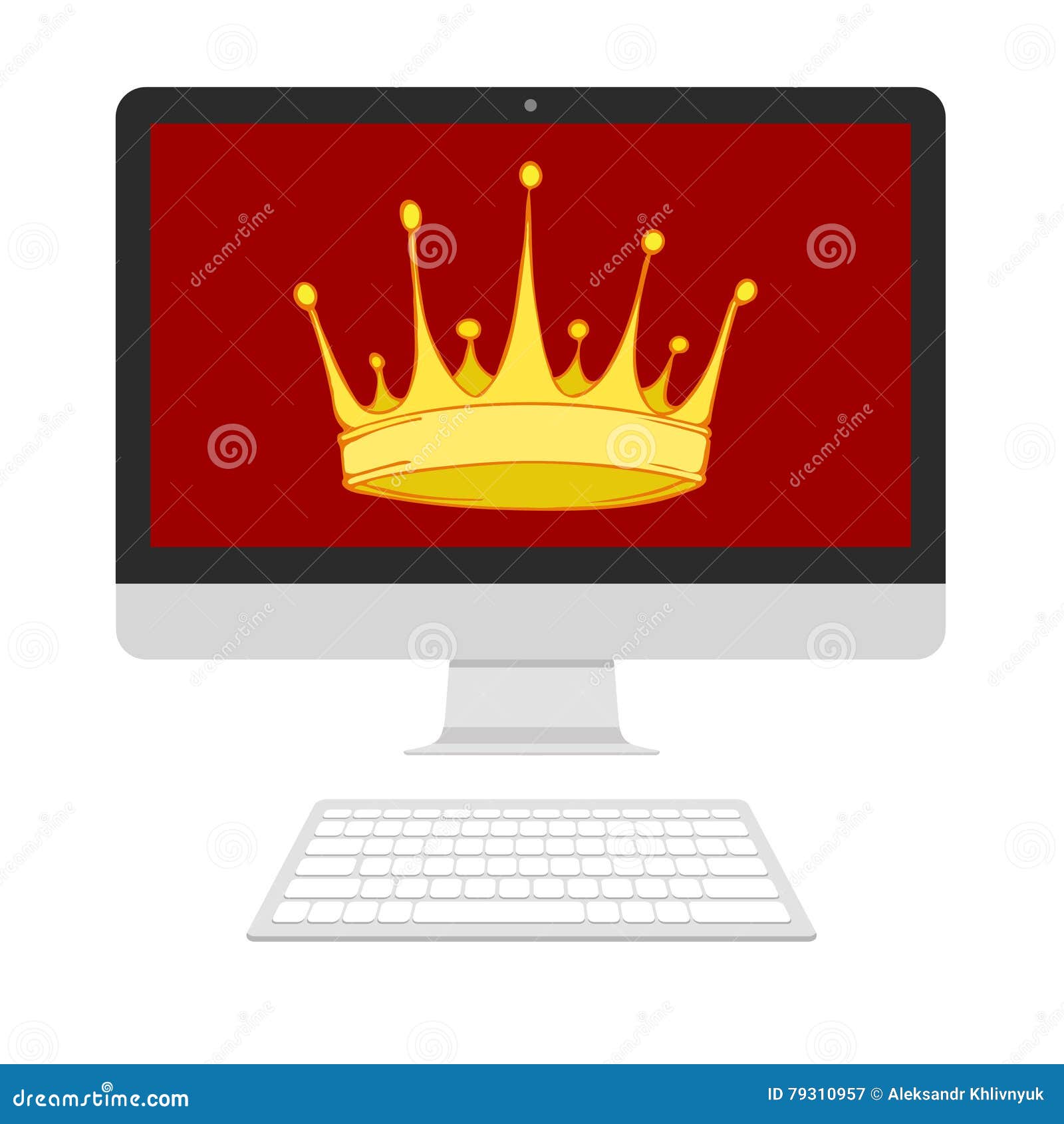 Crown on screen stock illustration. Illustration of metal - 79310957