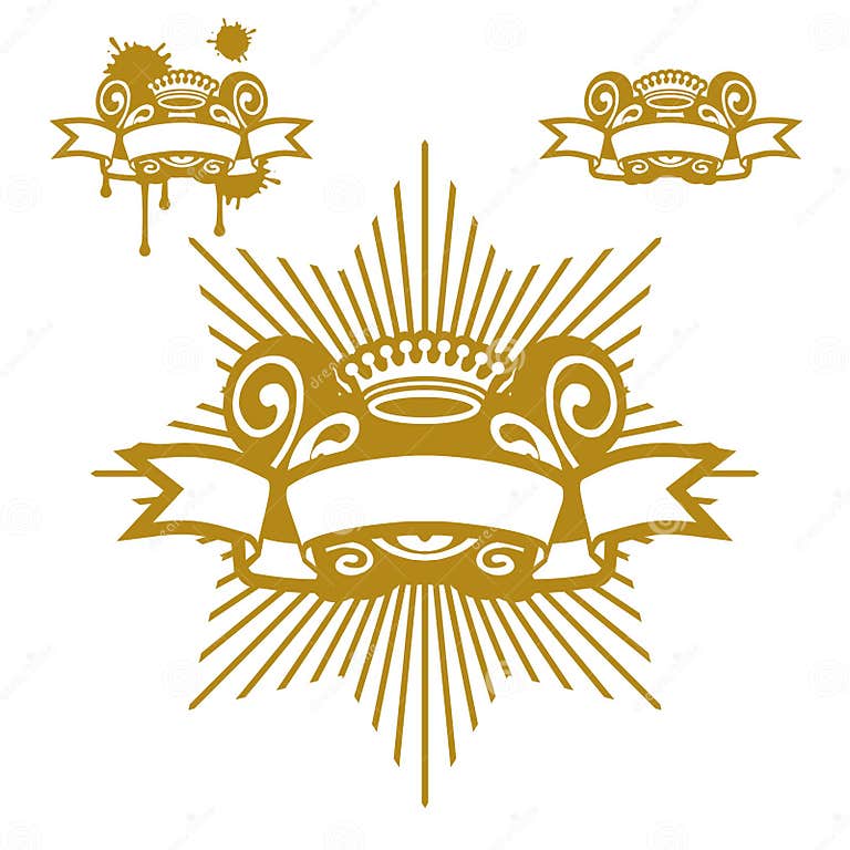 Crown and Scroll stock vector. Illustration of graphic - 3256209