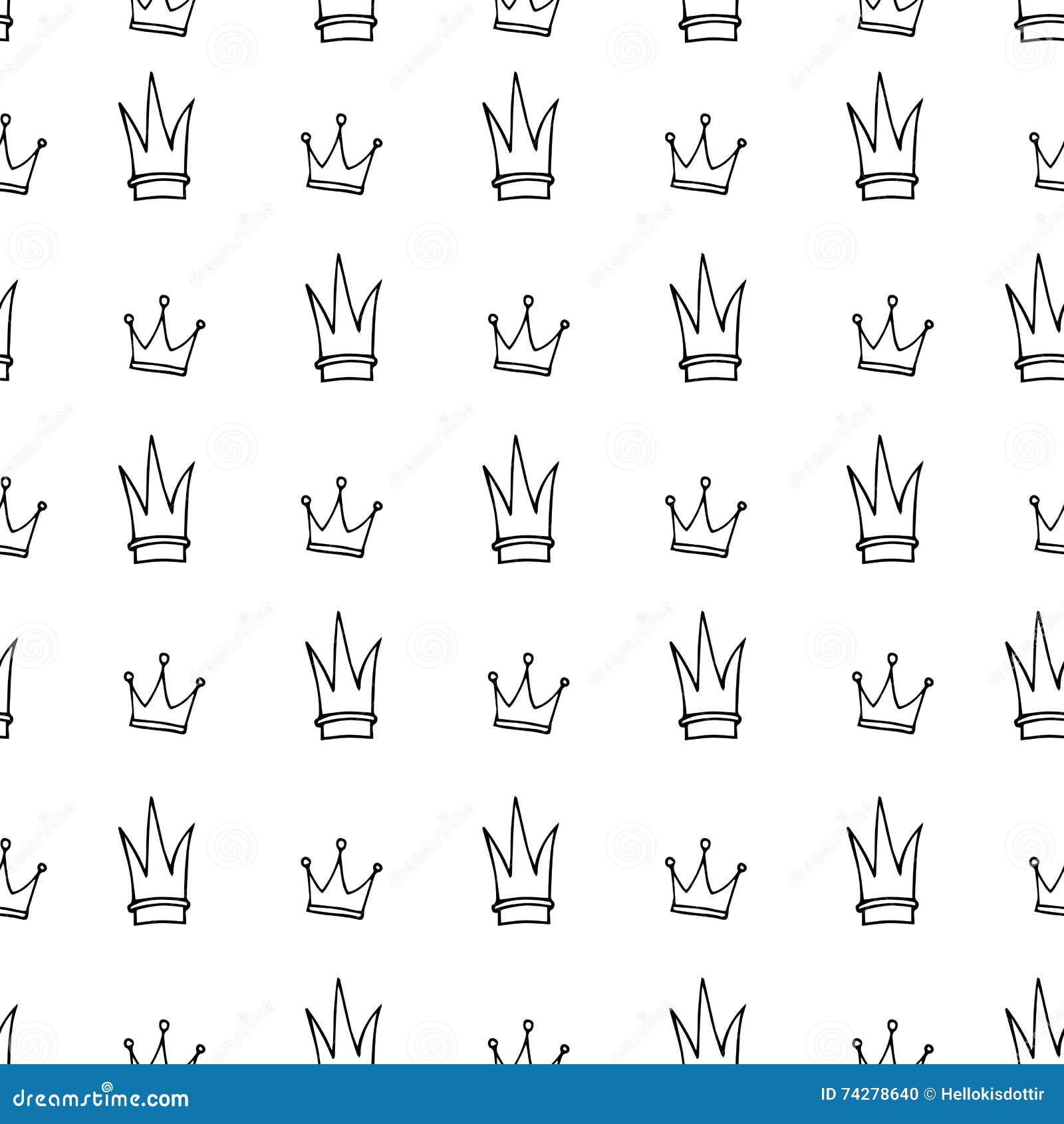 Crown seamless pattern stock vector. Illustration of hipster - 74278640