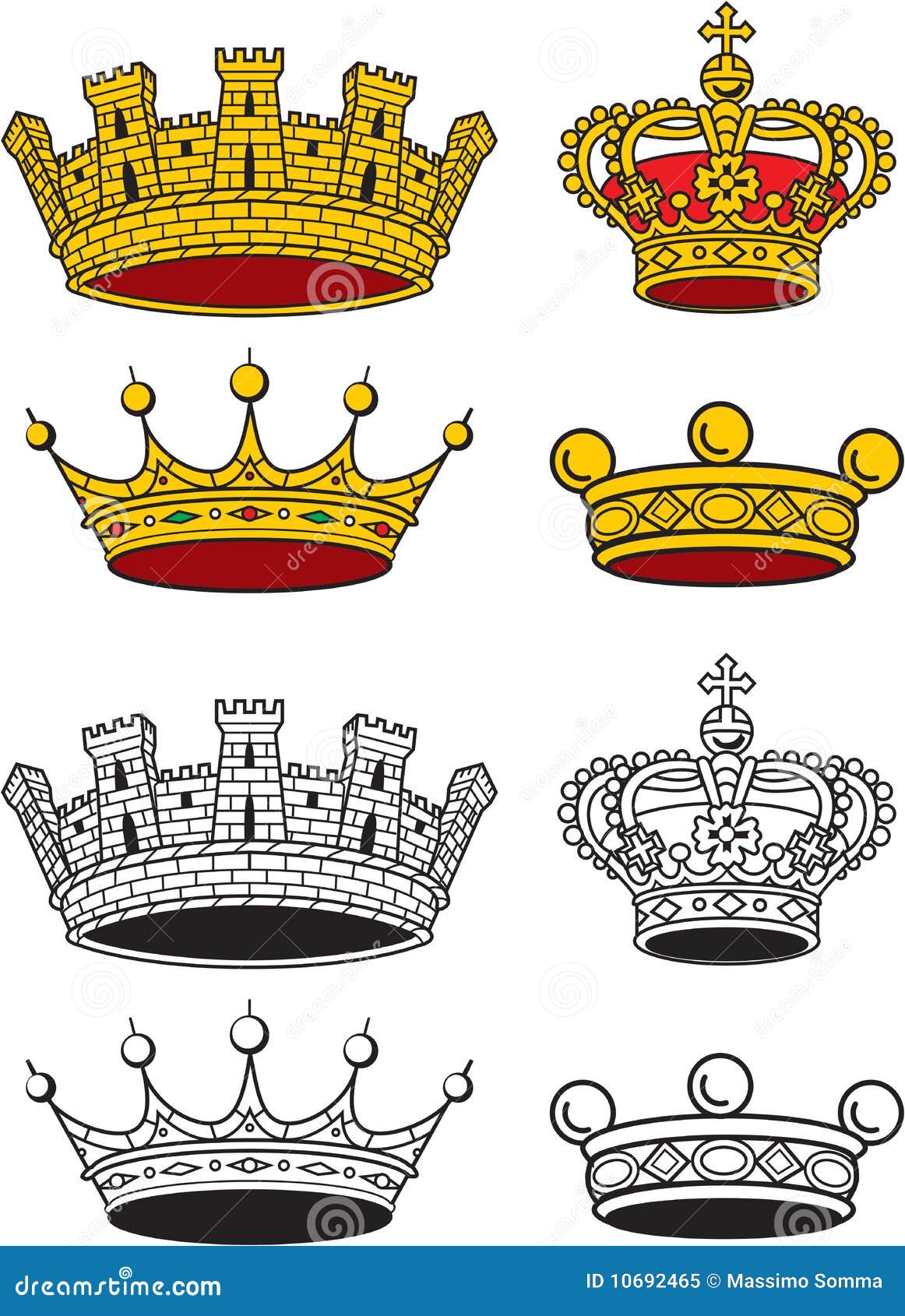 Crown set stock vector. Illustration of medieval, graphic - 10692465