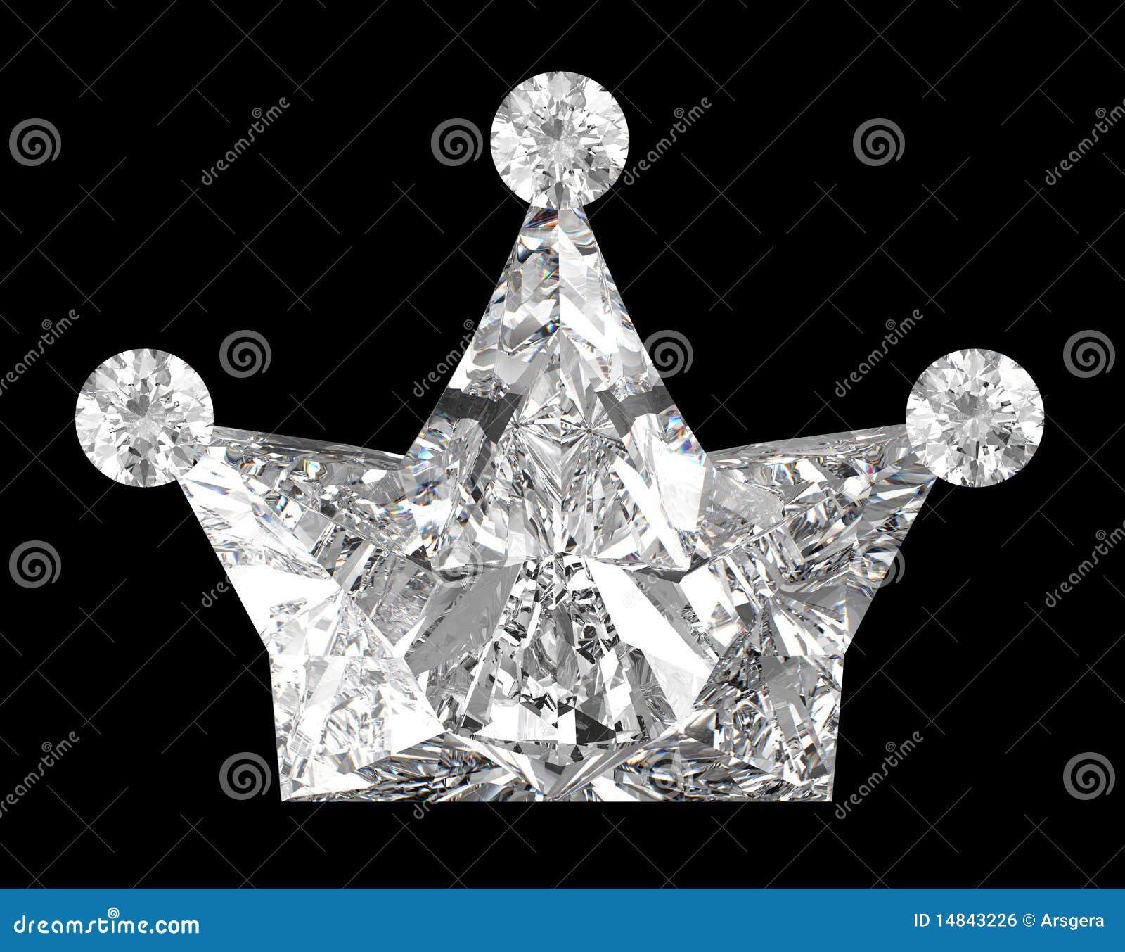Crown Shaped Diamond Over Black Stock Photo | CartoonDealer.com #14843226