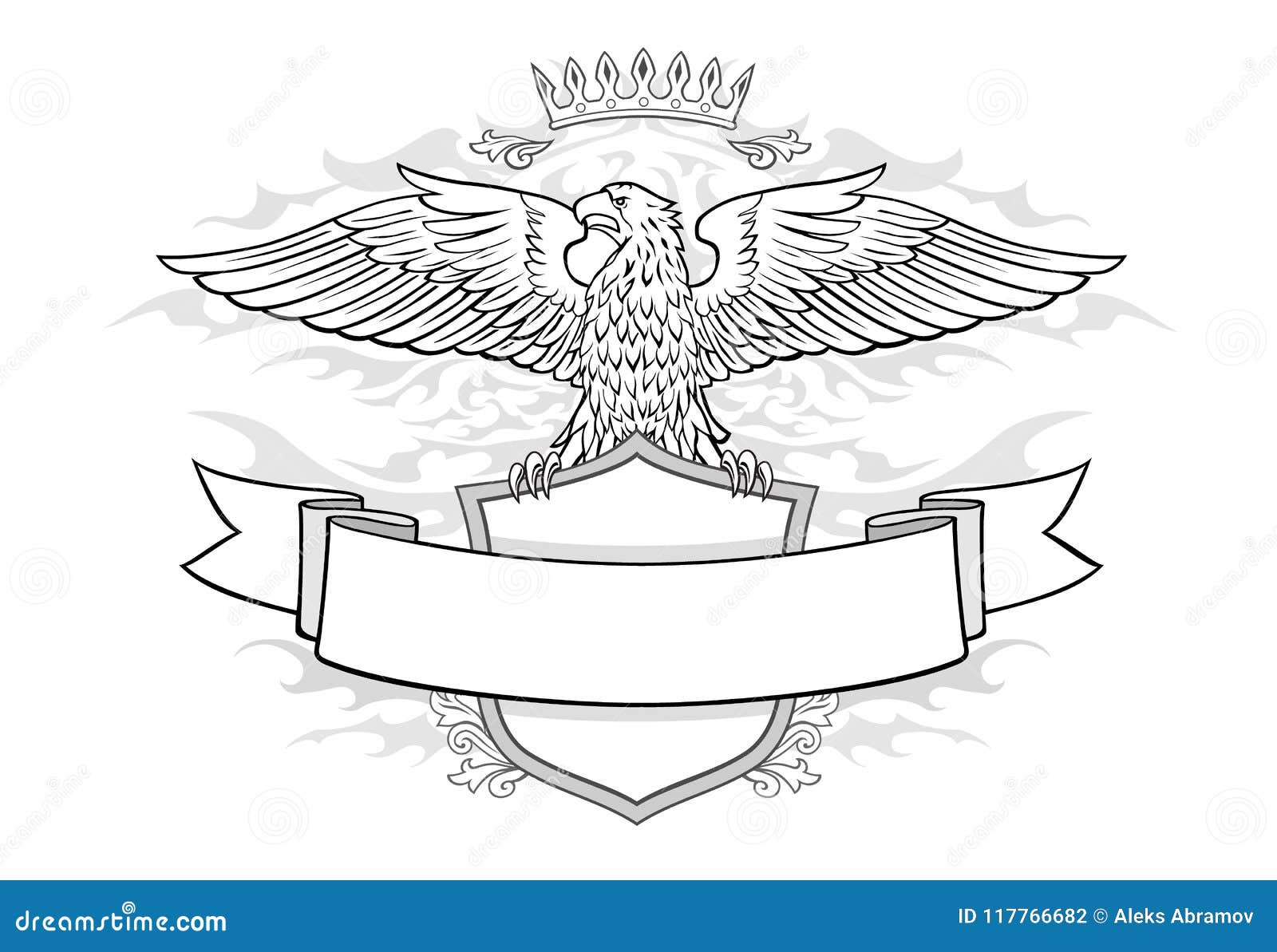 Eagle on Shield with Banner Emblem Stock Vector - Illustration of coat ...