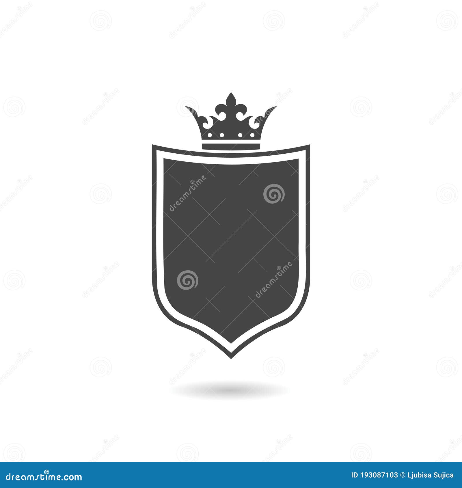 Crown and Shield Logo Design with Shadow Stock Vector - Illustration of ...