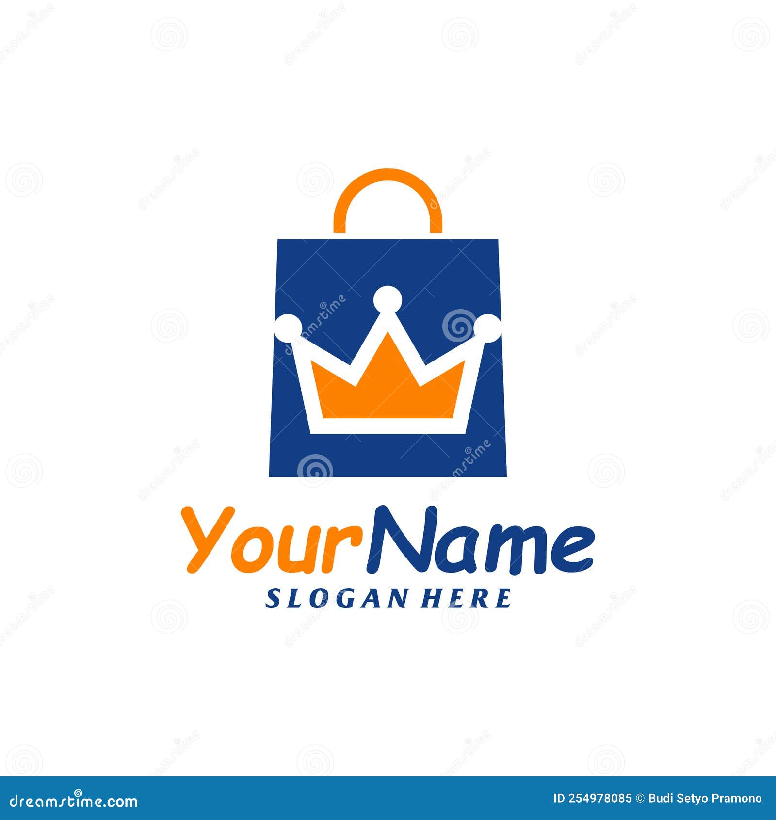 Crown Shop Logo Design Template. Shop King Logo Concept Vector Stock ...
