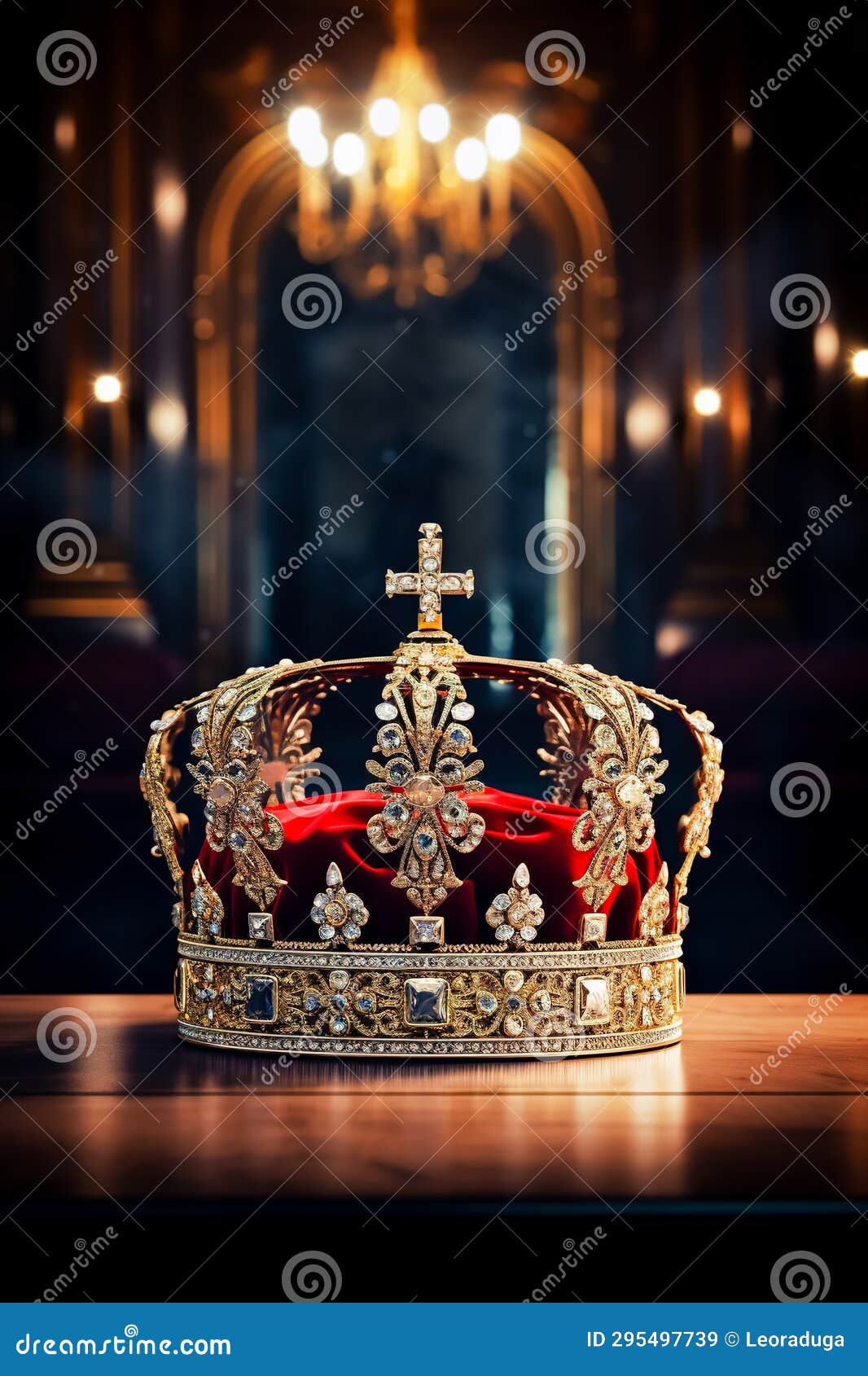 Crown Sitting on Top of Table Stock Illustration - Illustration of king ...
