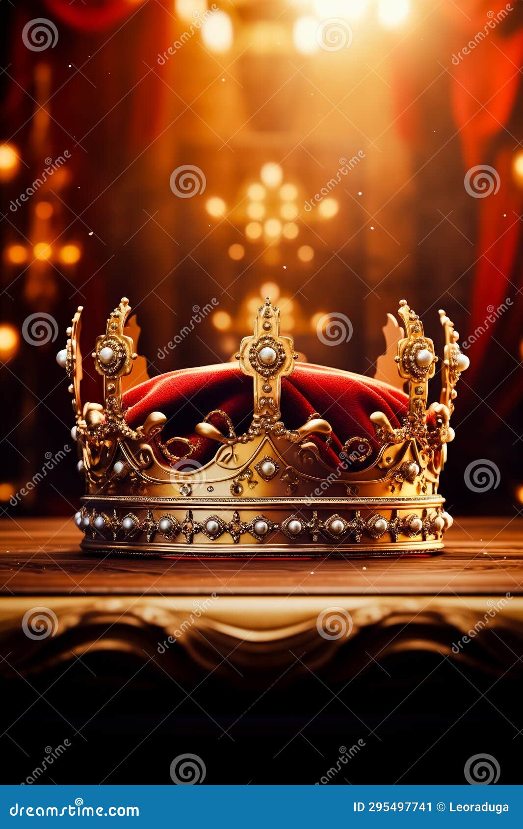 Crown Sitting on Top of Table Stock Illustration - Illustration of ...