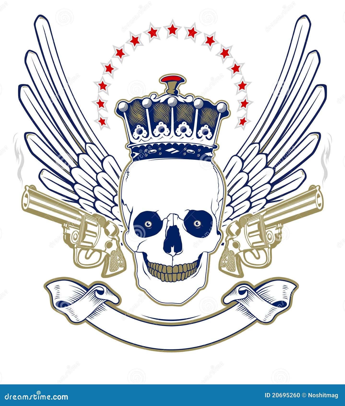 Crown skull emblem stock vector. Illustration of graphic - 20695260