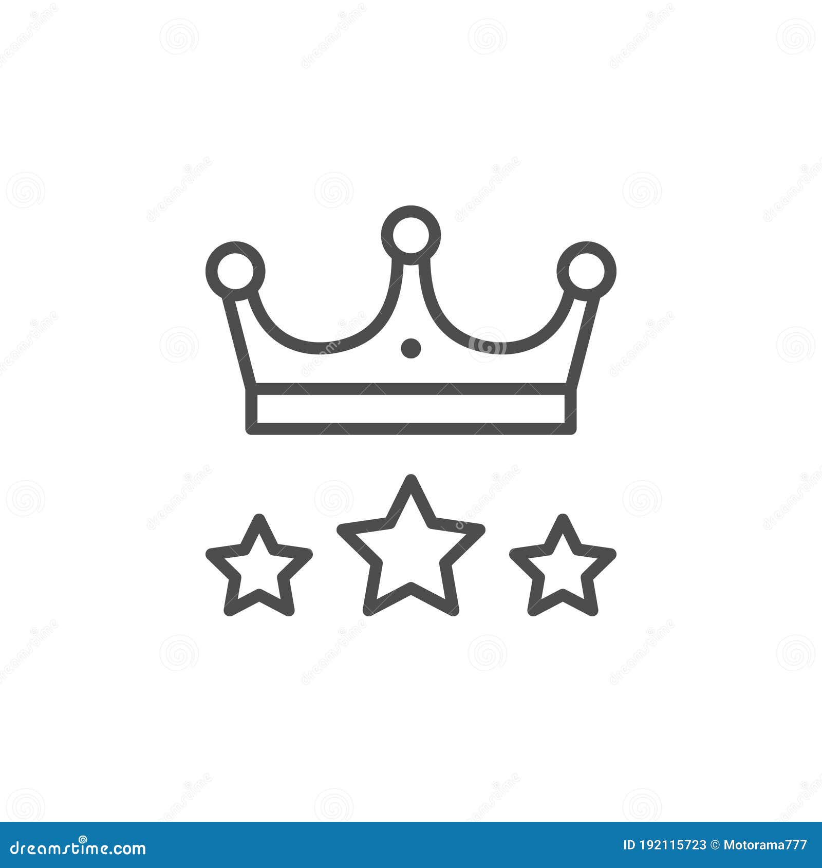 Crown and Stars Line Outline Icon Stock Vector - Illustration of ...