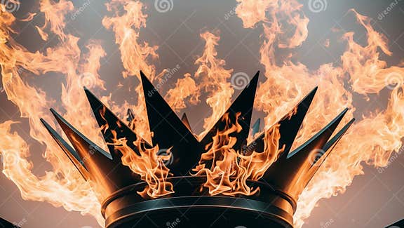 Crown Surrounded by Flames in a Dramatic Display of Fire and Intensity ...