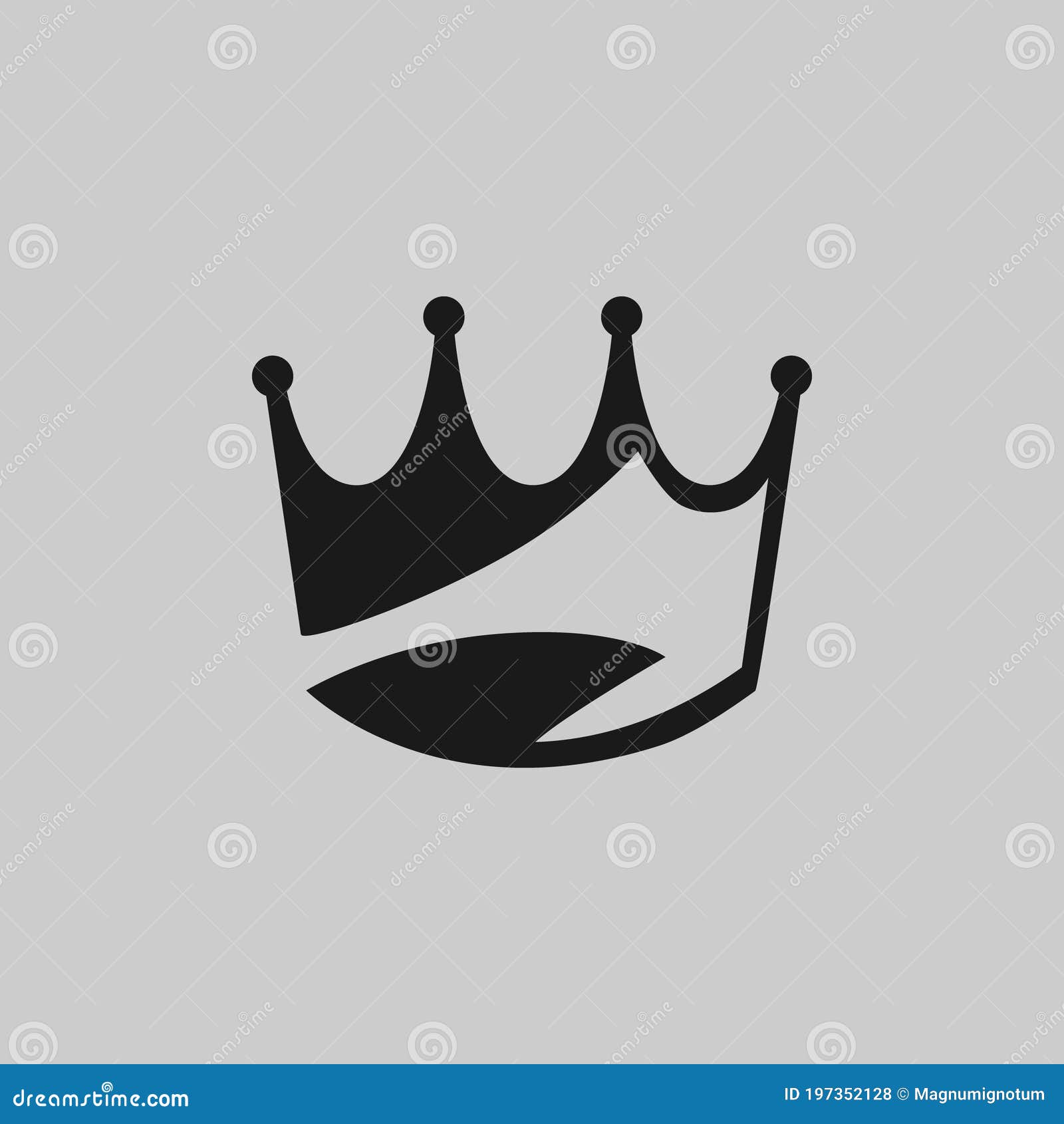 Crown Symbol on Gray Backdrop Stock Vector - Illustration of royalty ...