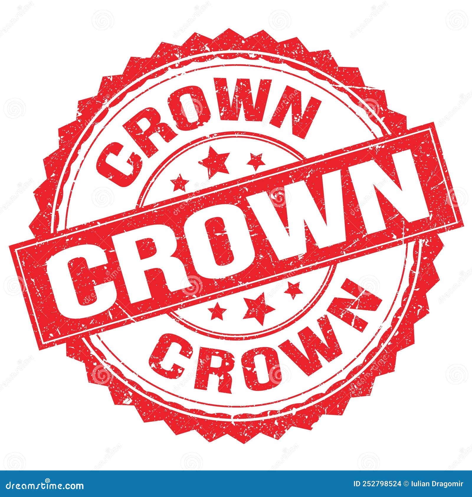 CROWN Text on Red Round Stamp Sign Stock Illustration - Illustration of ...
