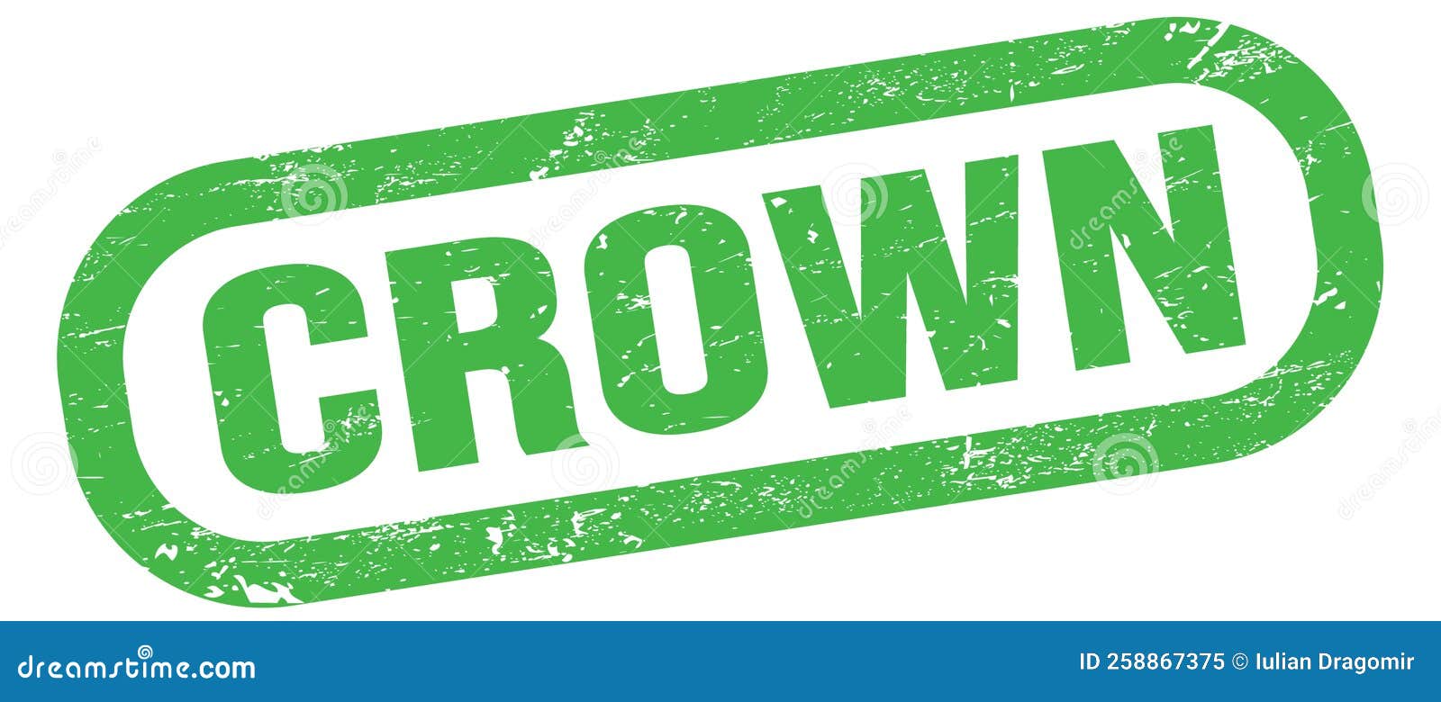 CROWN, Text on Green Rectangle Stamp Sign Stock Illustration ...