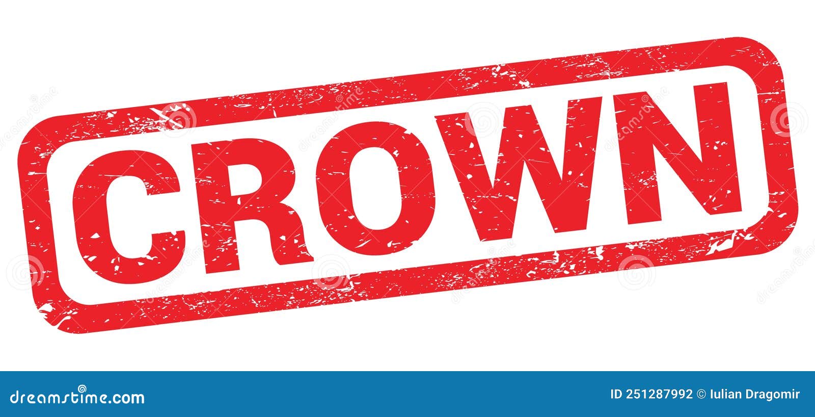 CROWN Text Written on Red Rectangle Stamp Stock Photo - Image of stamp ...