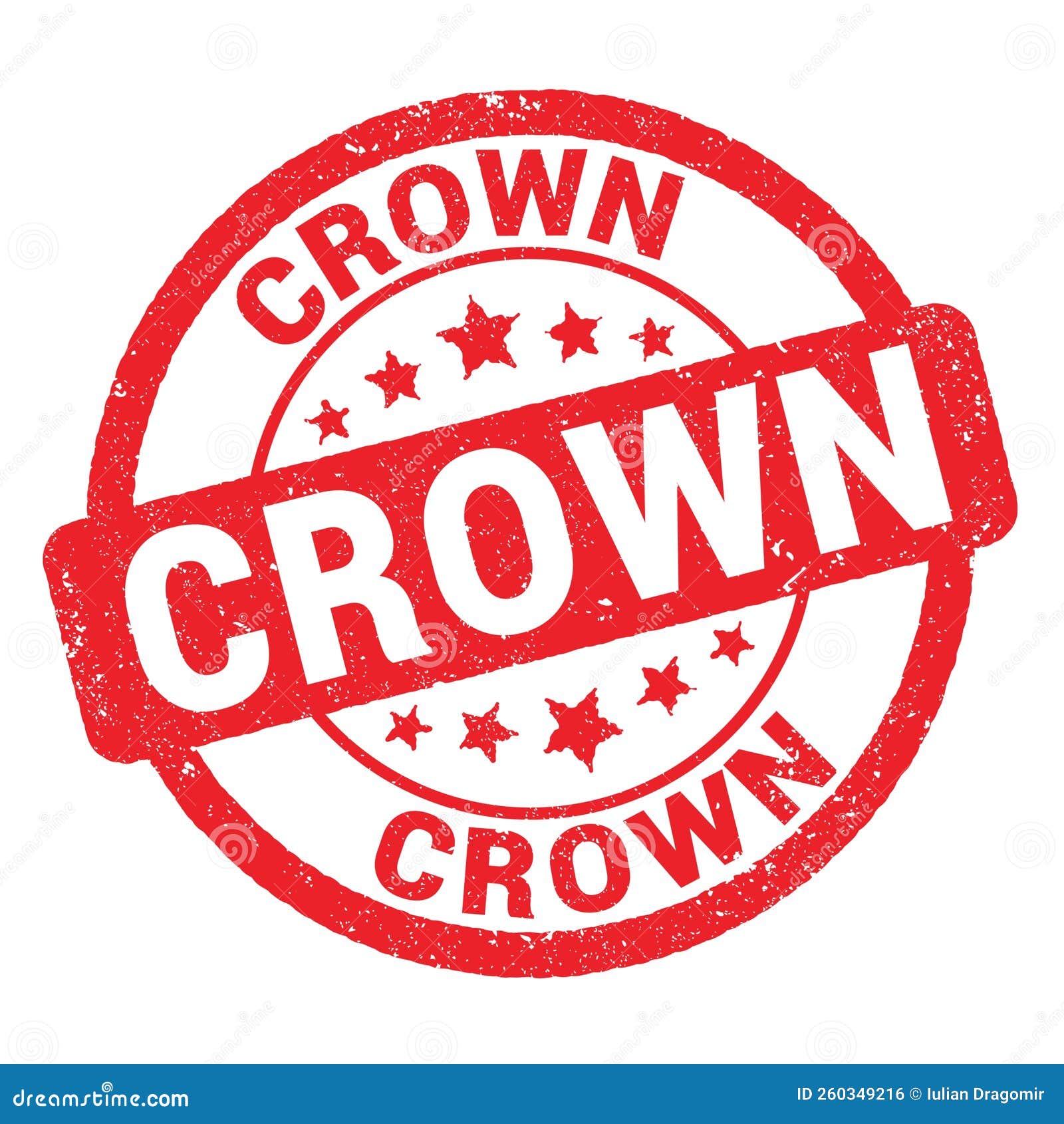 CROWN Text Written on Red Stamp Sign Stock Illustration - Illustration ...