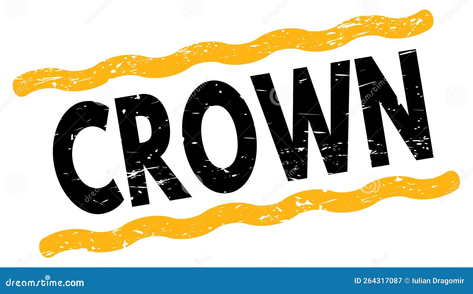 CROWN Text on Yellow-black Lines Stamp Sign Stock Illustration ...
