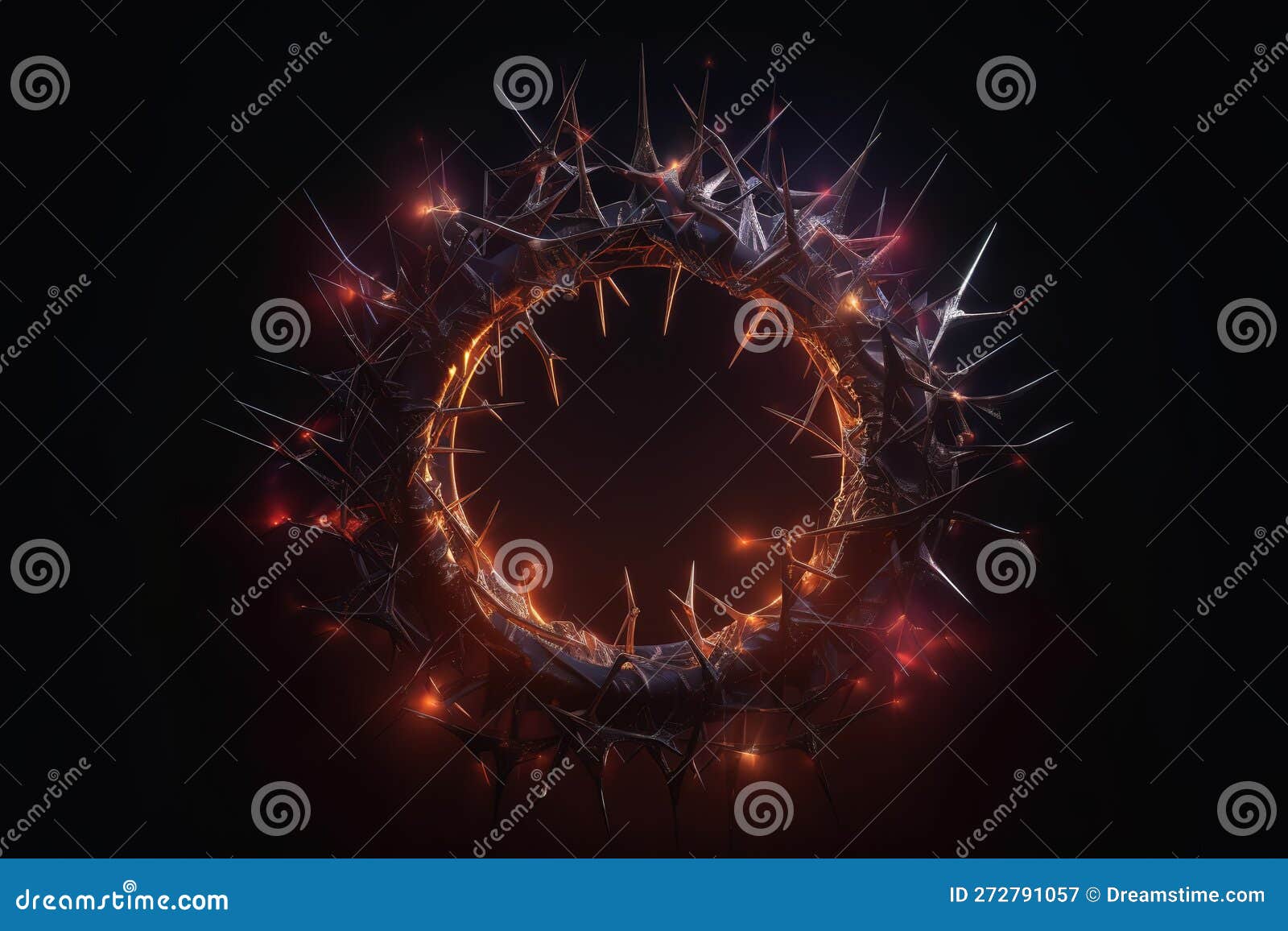 Crown of Thorns Illuminated on a Dark Background. Generative AI Stock ...