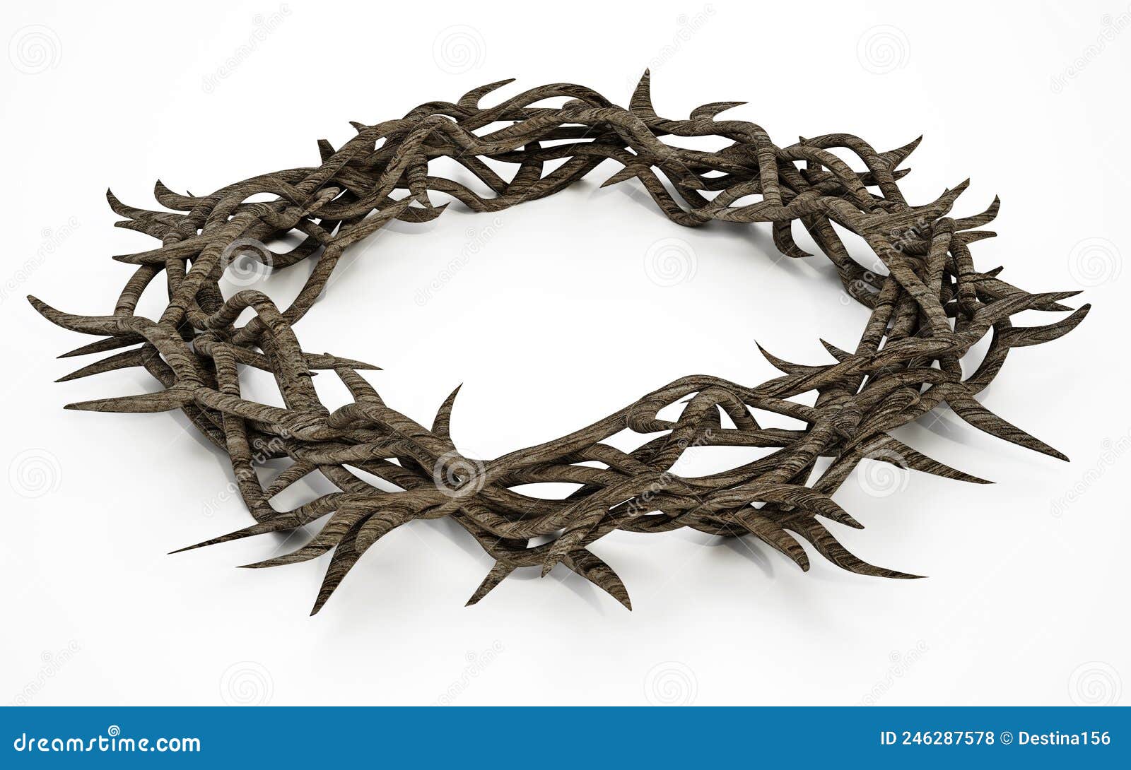 Crown of Thorns Isolated on White Background. 3D Illustration Stock ...