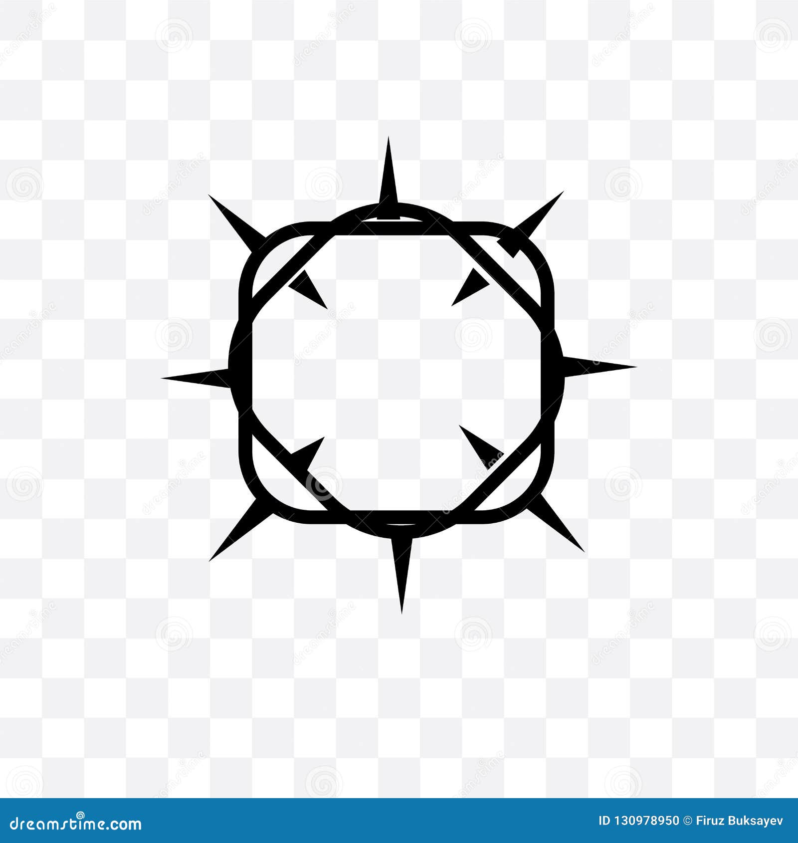 Crown of Thorns Vector Linear Icon Isolated on Transparent Background ...