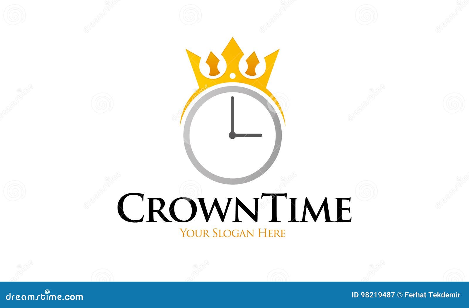 Crown time Logo stock illustration. Illustration of security - 98219487