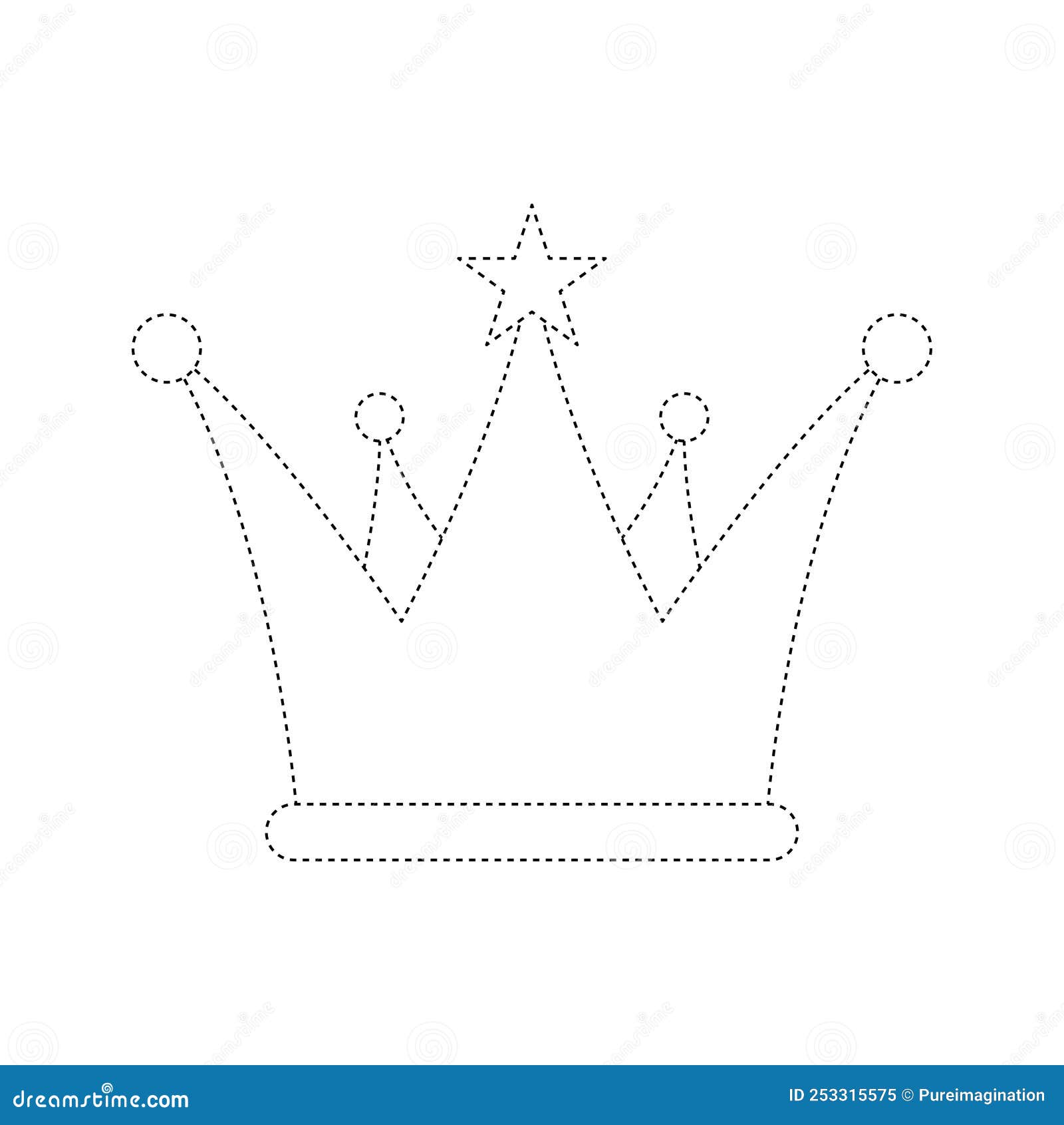 Crown Tracing Worksheet for Kids Stock Vector - Illustration of copy ...
