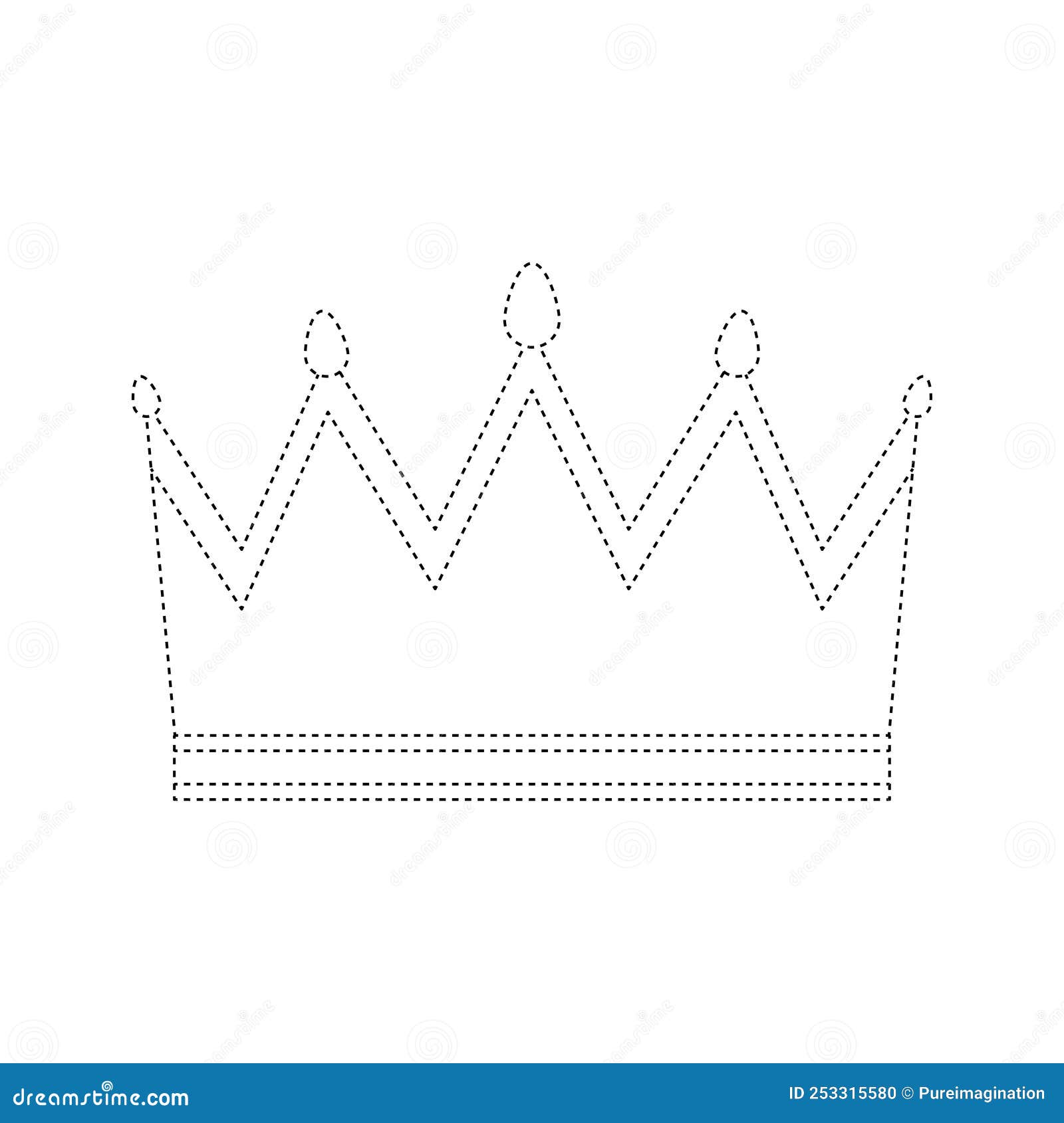 Crown Tracing Worksheet for Kids Stock Vector - Illustration of connect ...