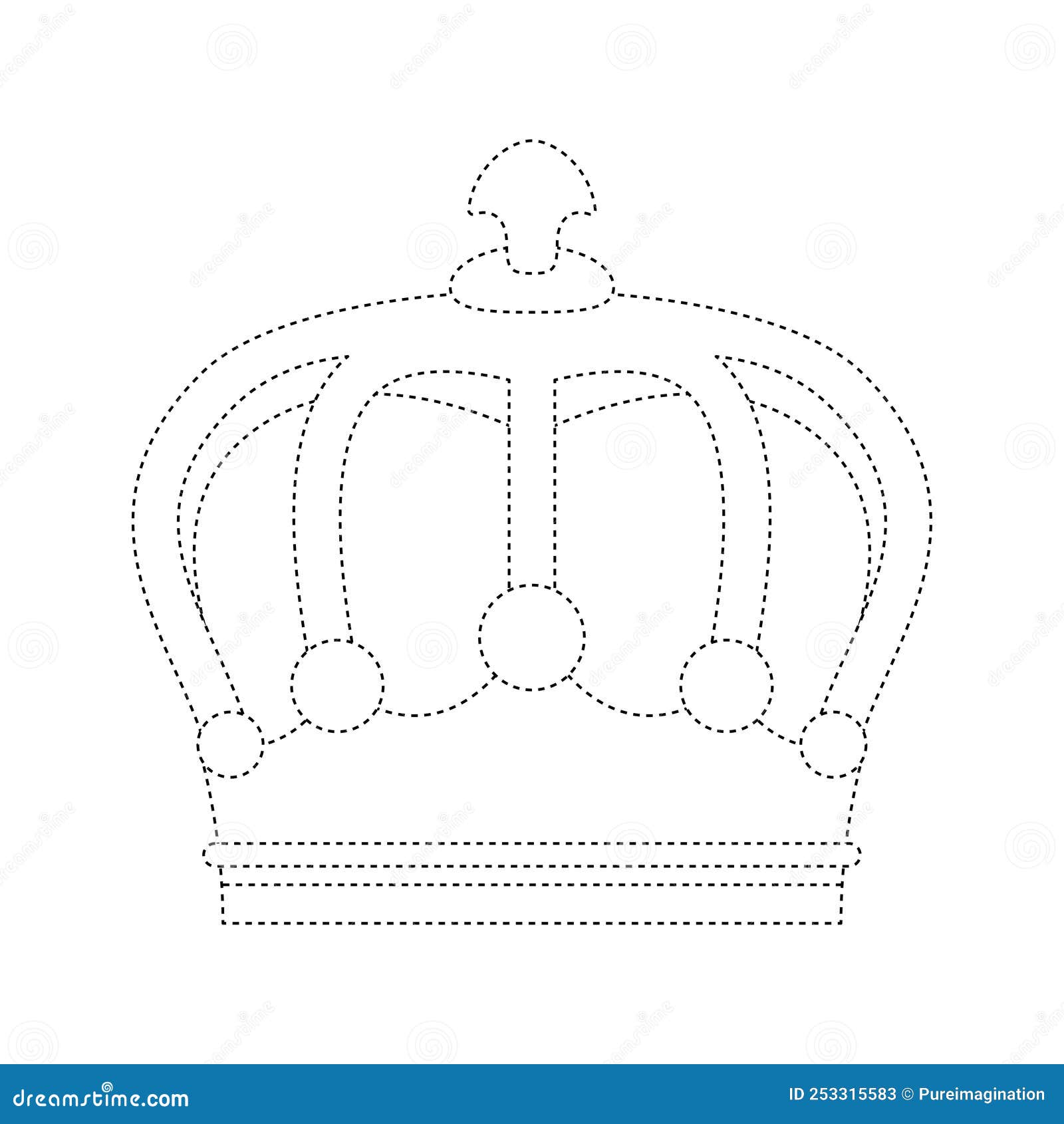 Crown Tracing Worksheet for Kids Stock Vector - Illustration of drawing ...