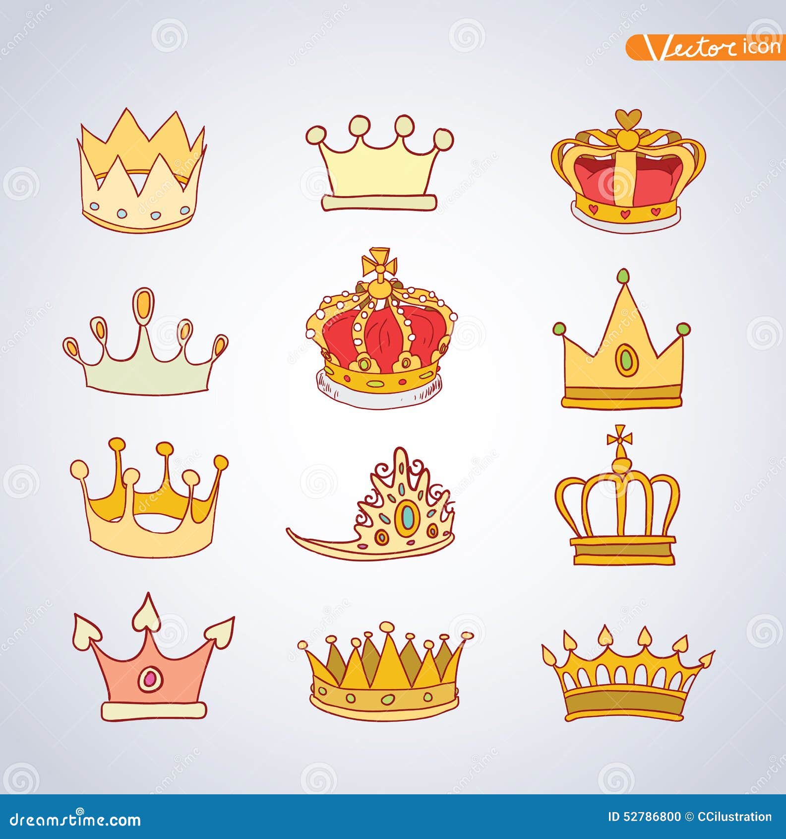 Crown, Vector Hand Drawn Vector Stock Vector - Illustration of icon ...