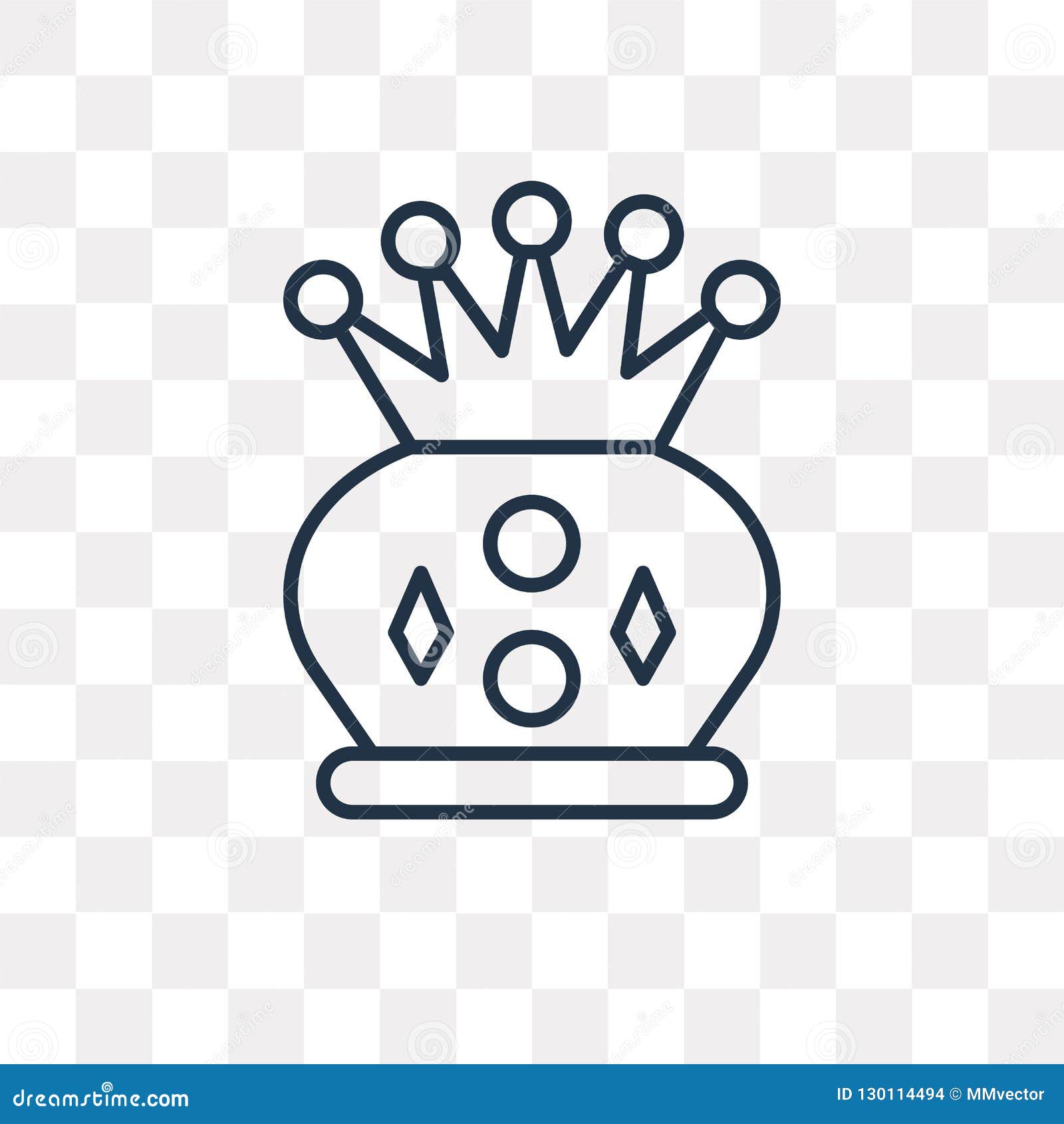 Crown Vector Icon Isolated on Transparent Background, Linear Crown ...