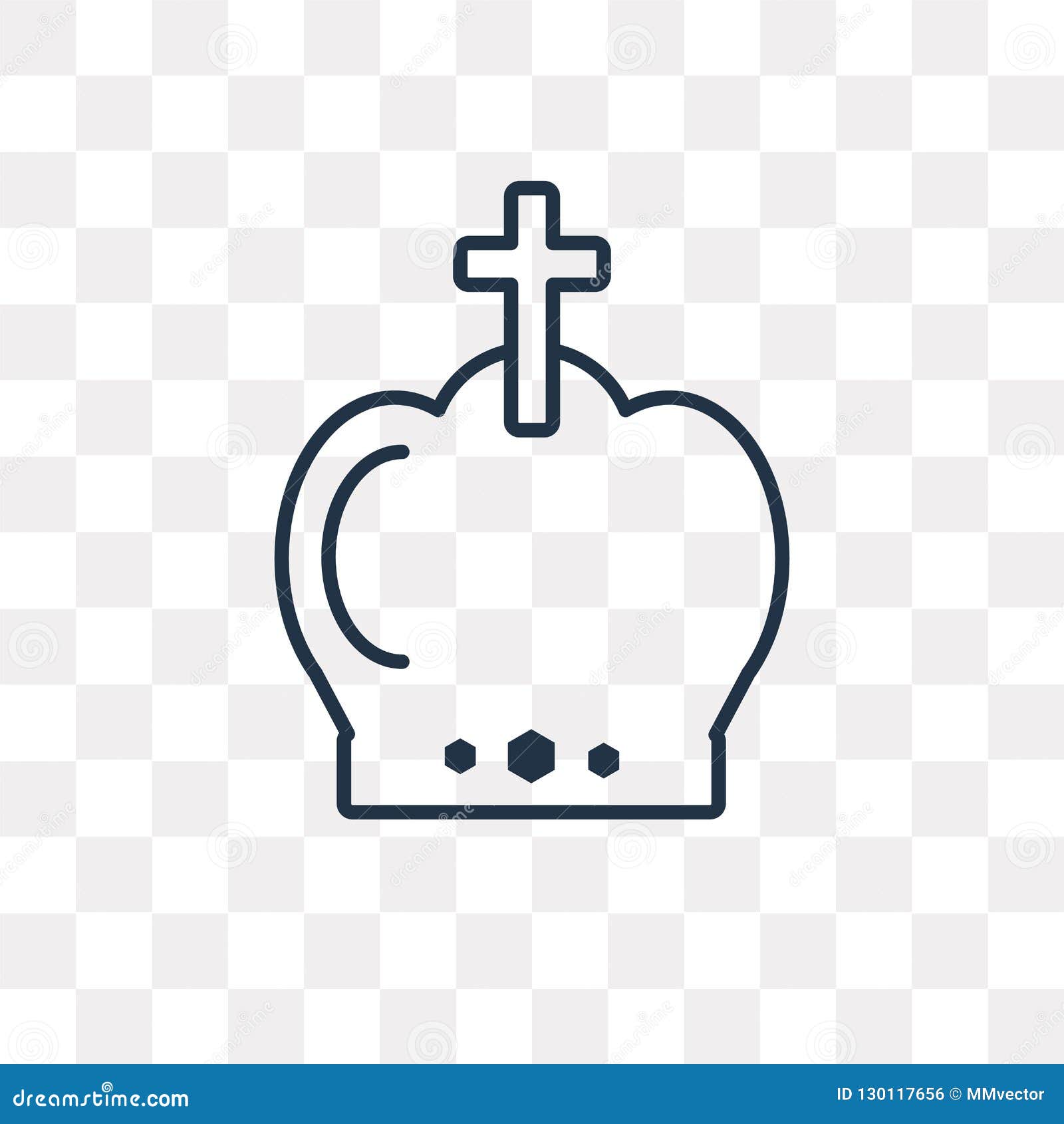 Crown Vector Icon Isolated on Transparent Background, Linear Crown ...