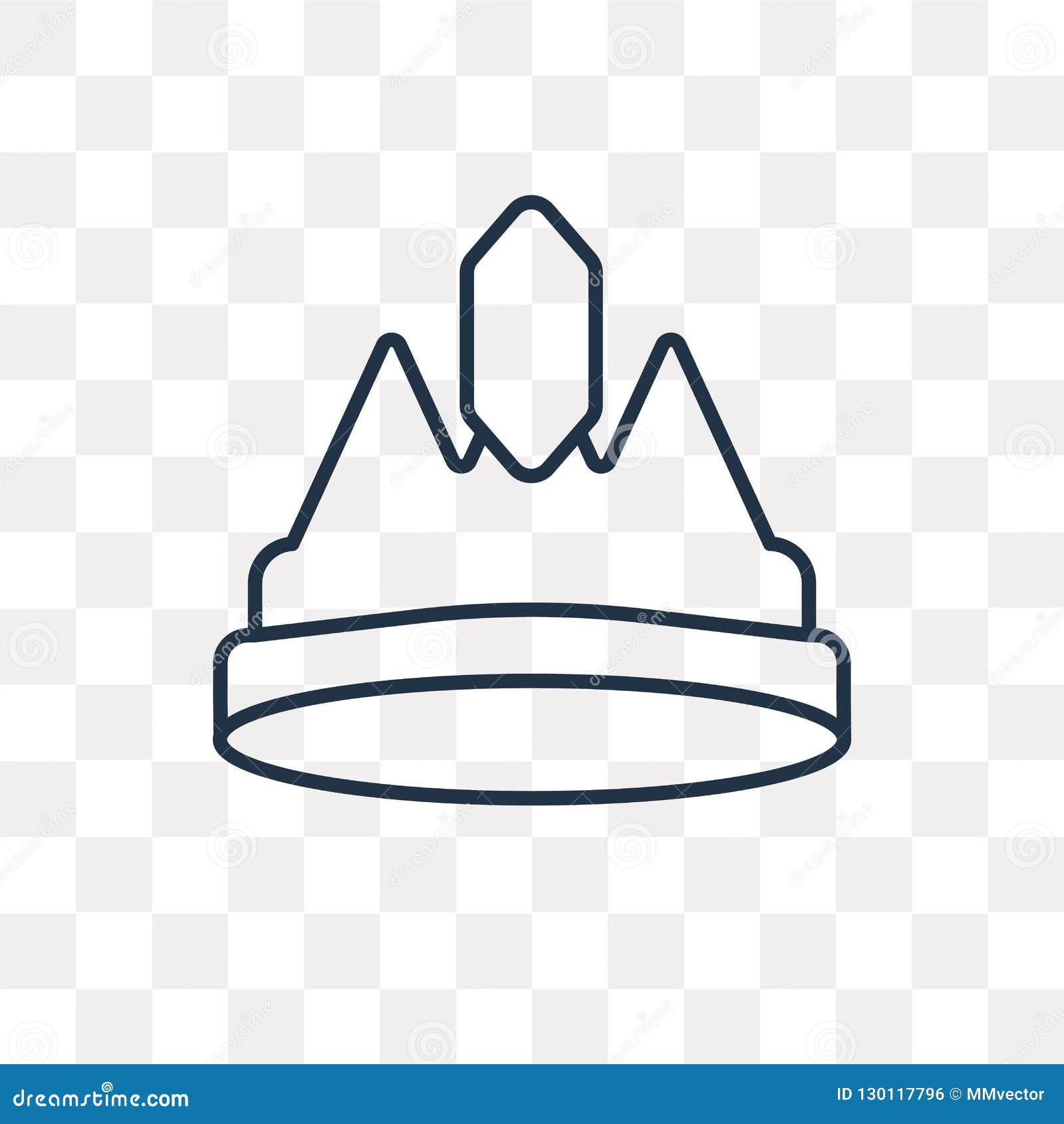 Crown Vector Icon Isolated on Transparent Background, Linear Crown ...