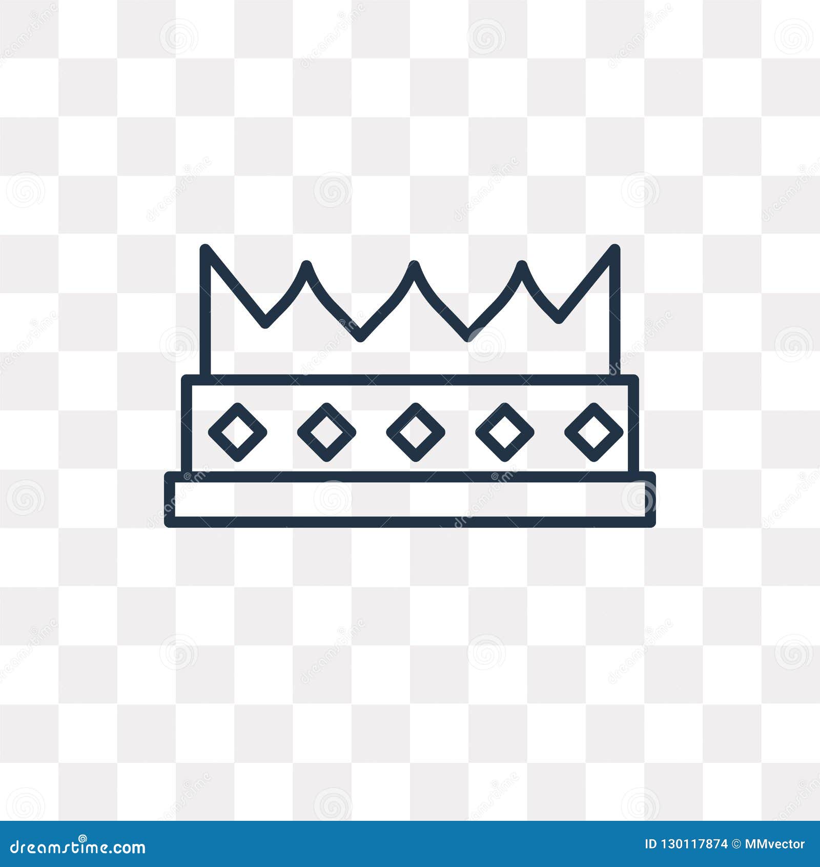 Crown Vector Icon Isolated on Transparent Background, Linear Crown ...