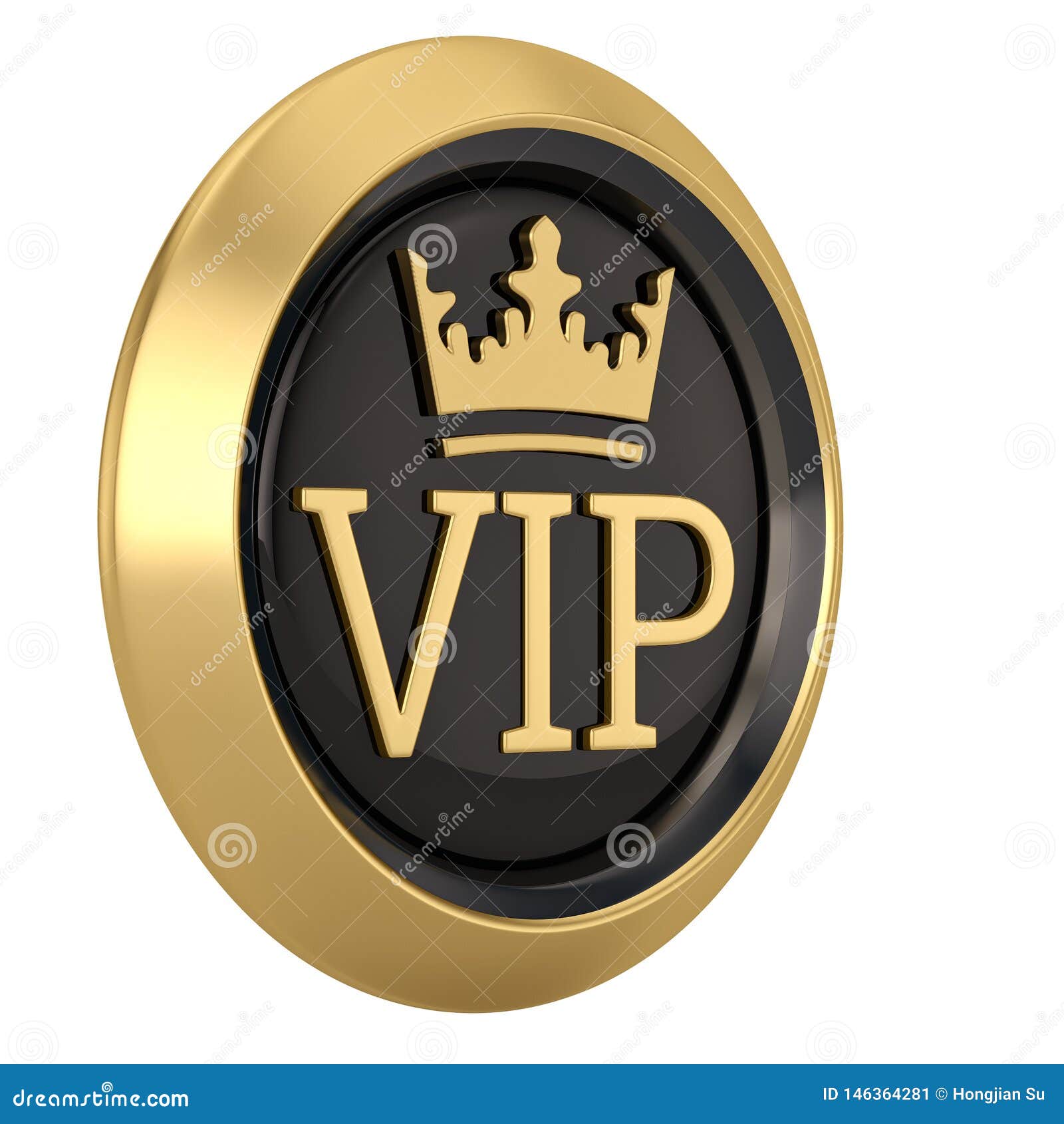 Crown VIP Icon Isolated on White Background 3D Illustration Stock ...