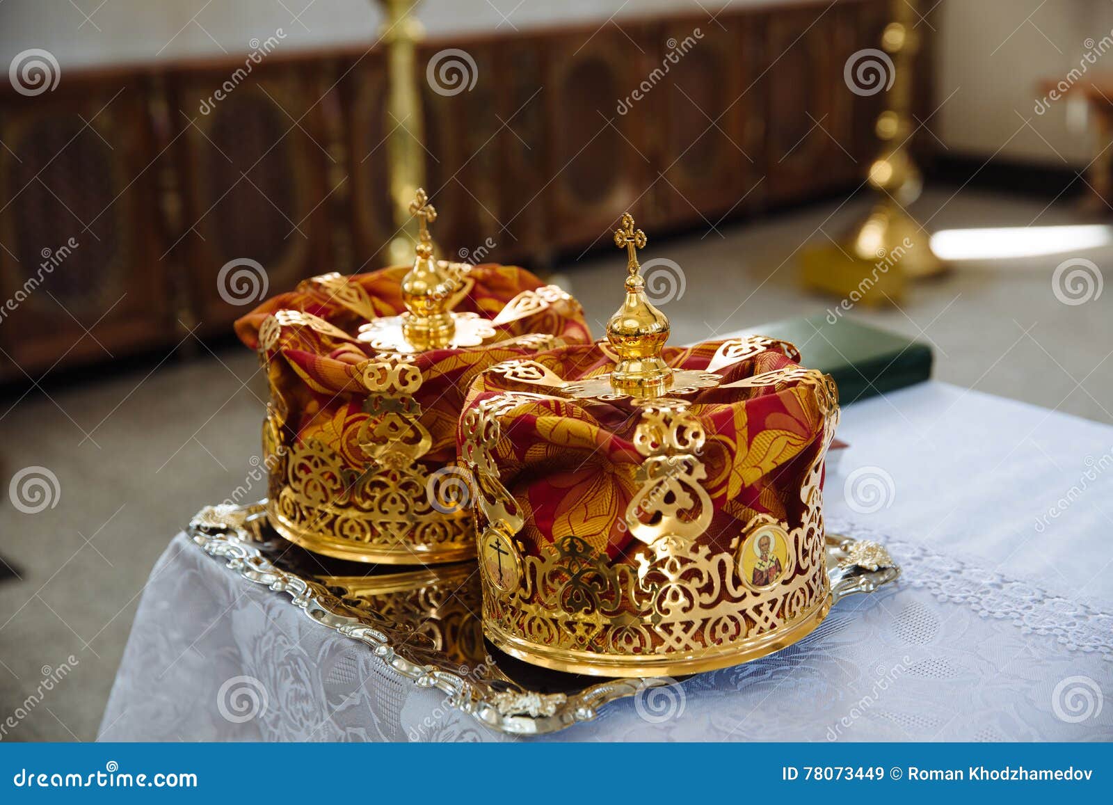 The Crown for a Wedding in the Church Stock Image - Image of ...